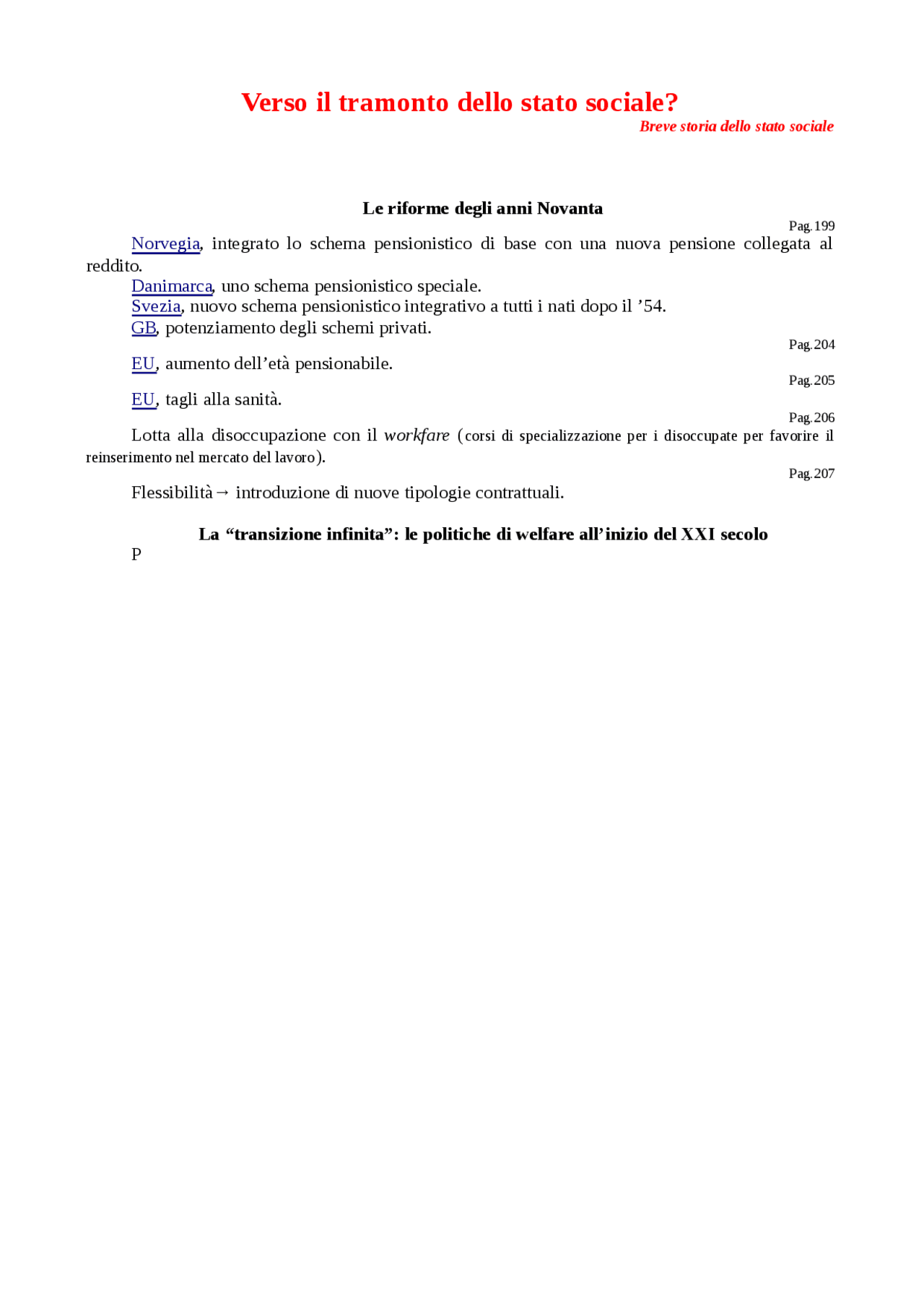Breve Storia Dello Stato Sociale Cap 7 Conti E Silei Docsity