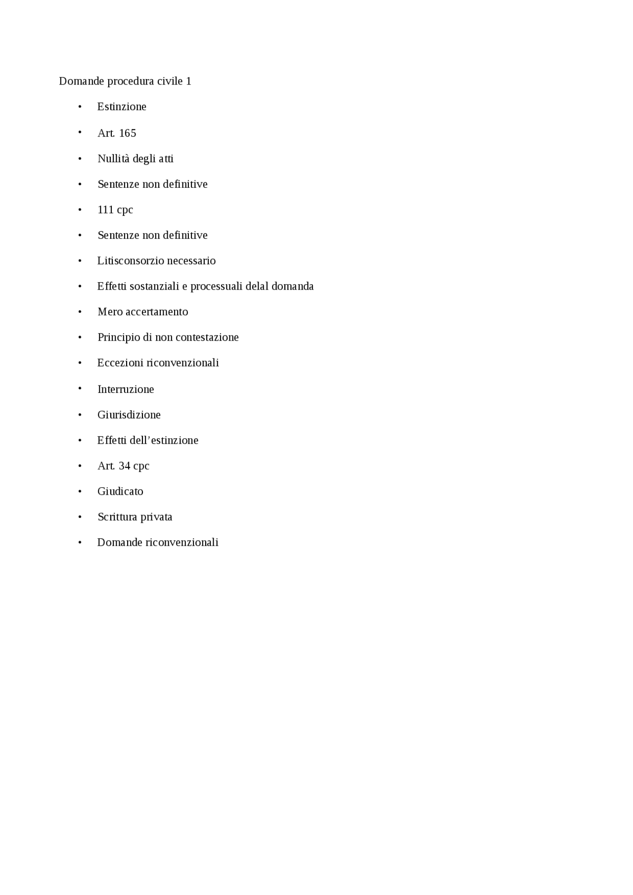 Domande Procedura Civile 1 Docsity
