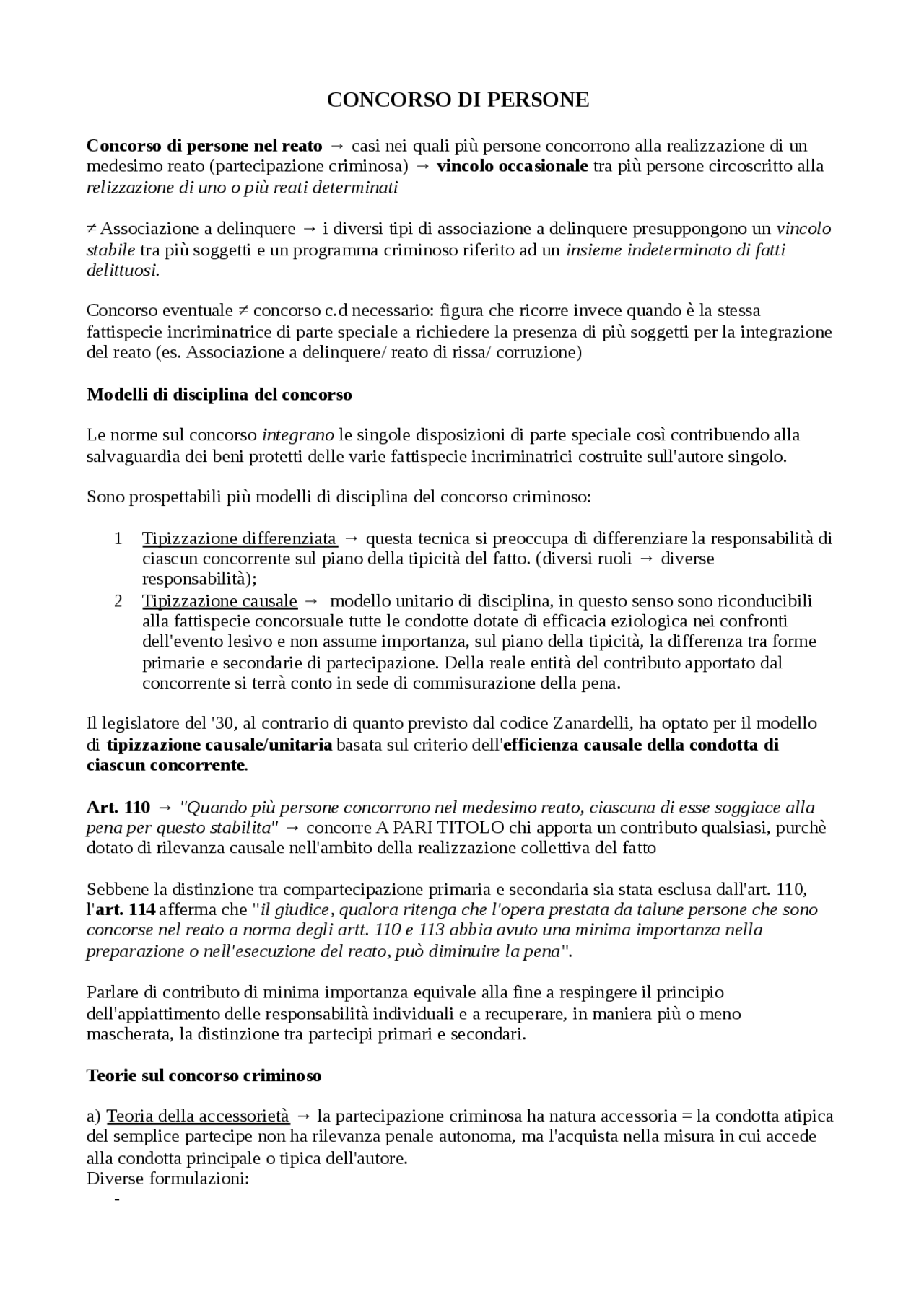 Concorso Di Persone Docsity