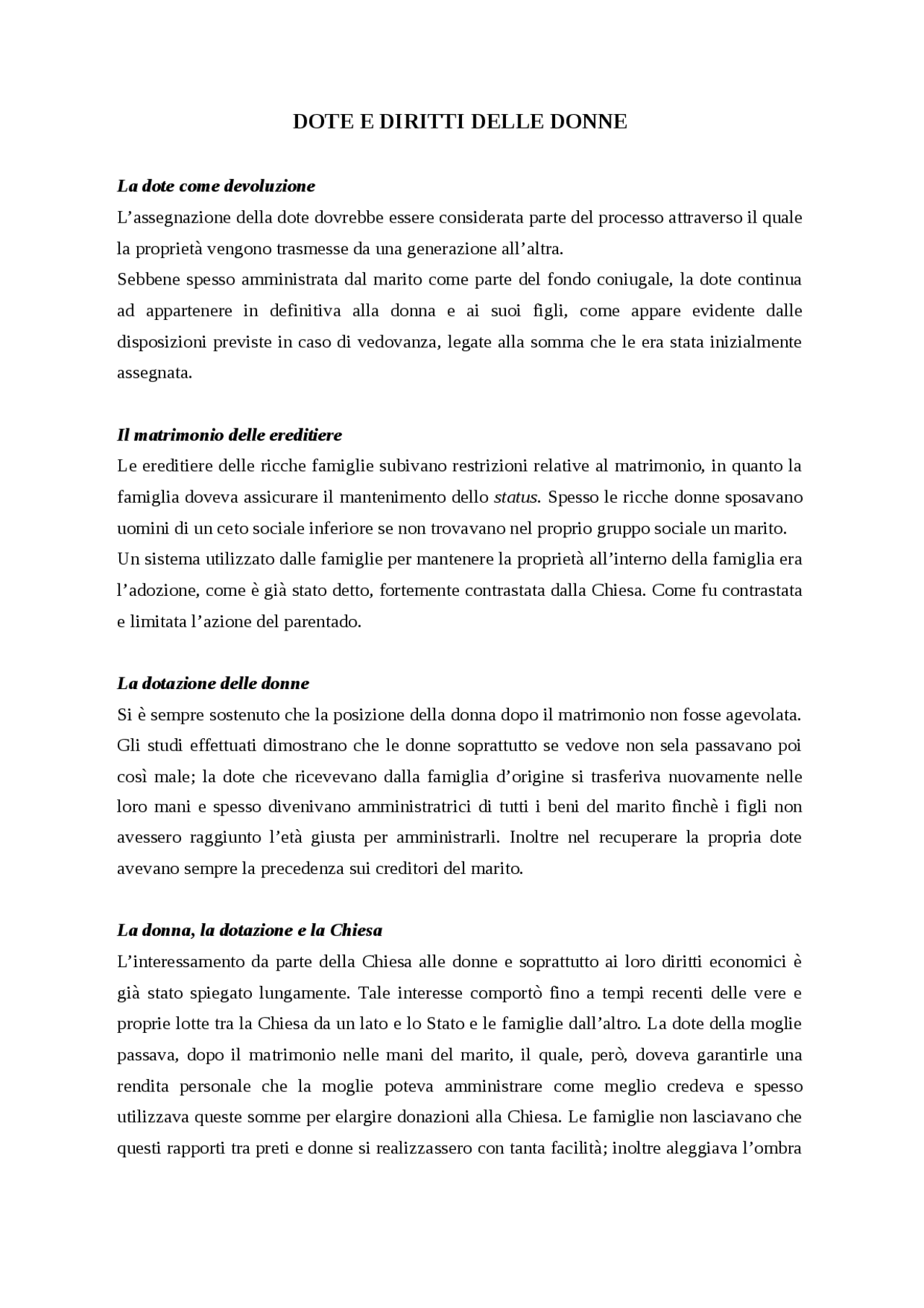 Donne Diritti Docsity