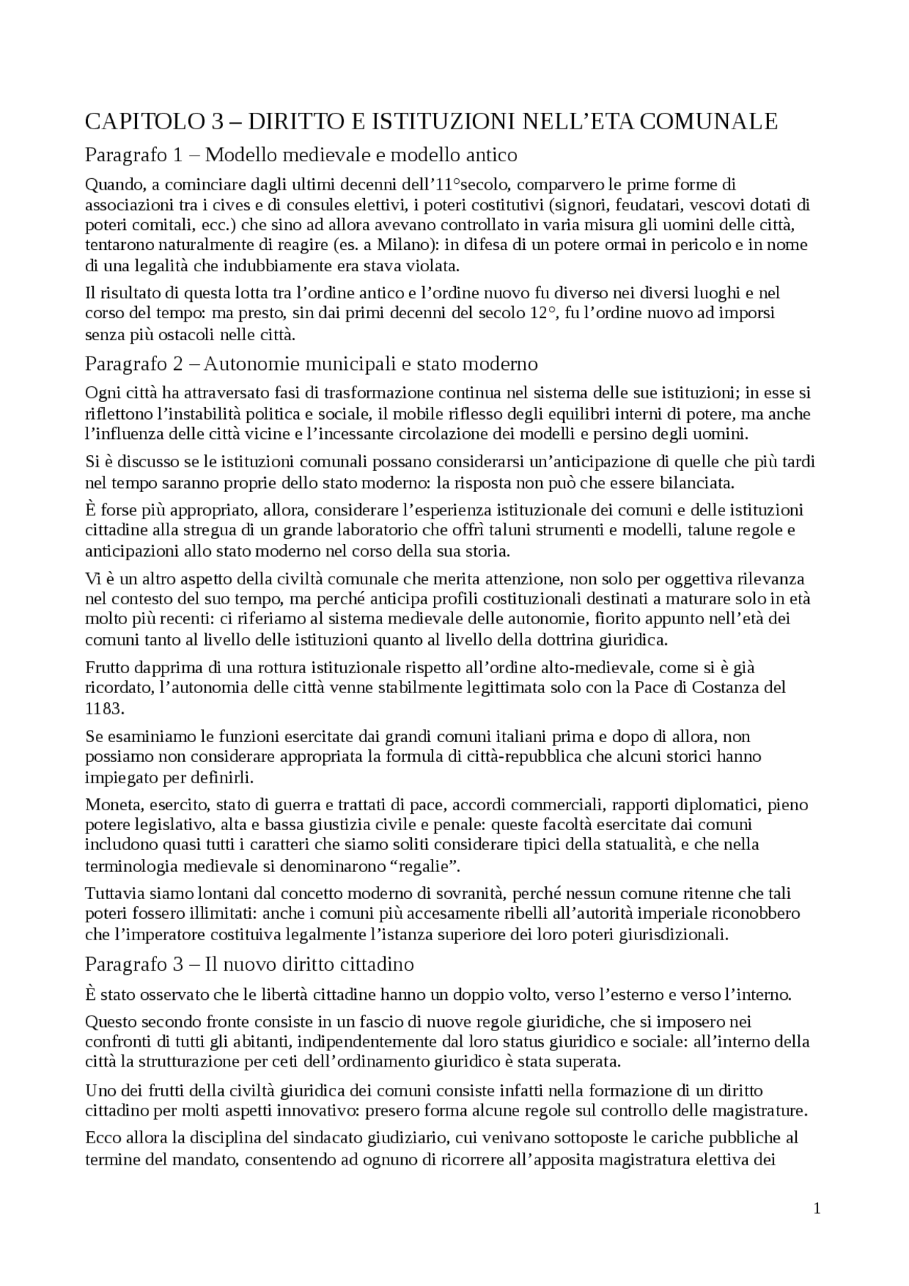 Riassunto di "Italia ed europa nella storia del diritto" di Padoa-Schioppa (Diritto comune ...