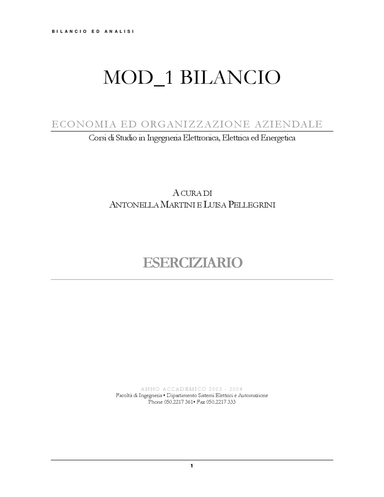Esercizi Di Bilancio Docsity
