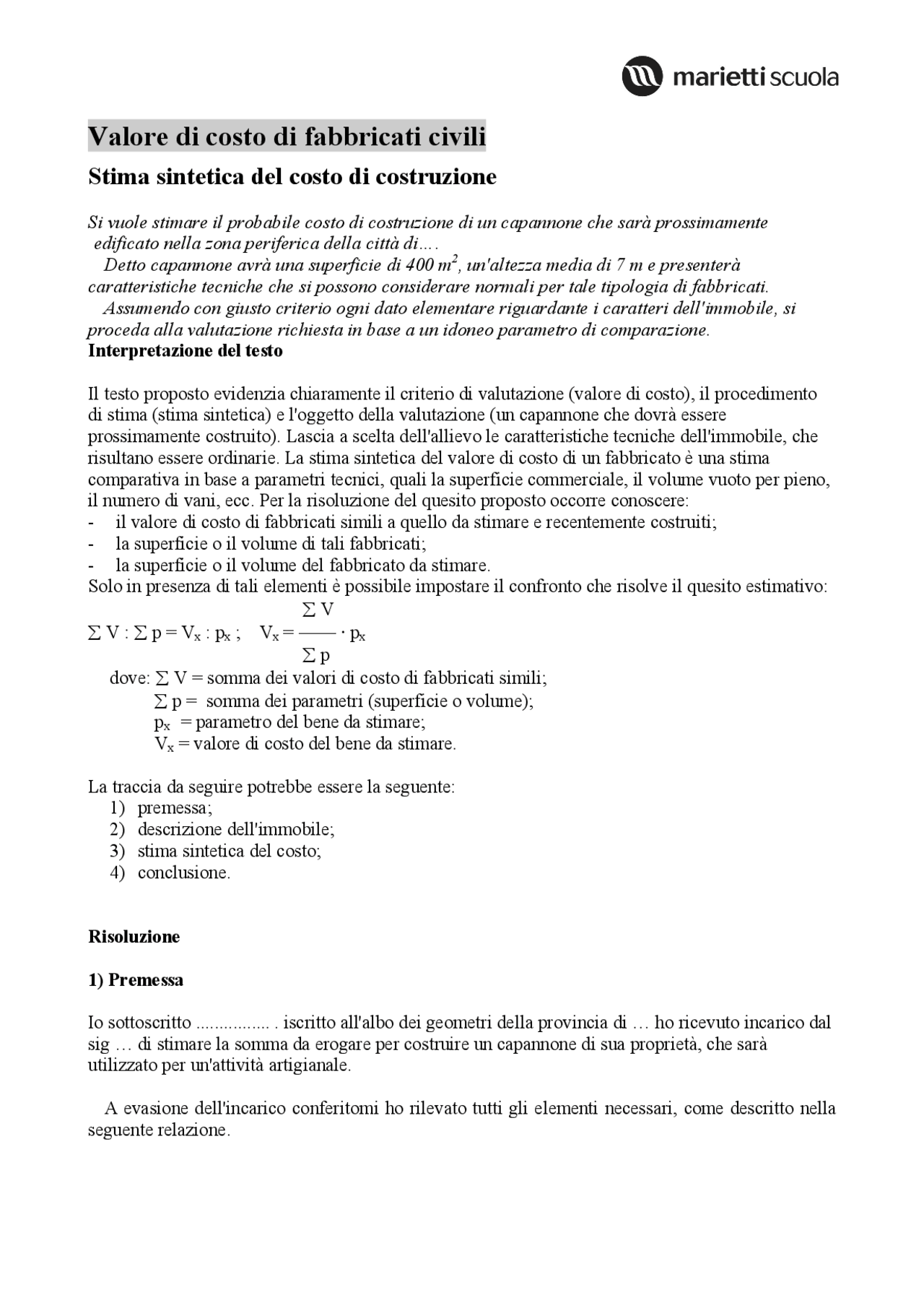 Appunti Di Estimo Appunti Di Estimo Docsity
