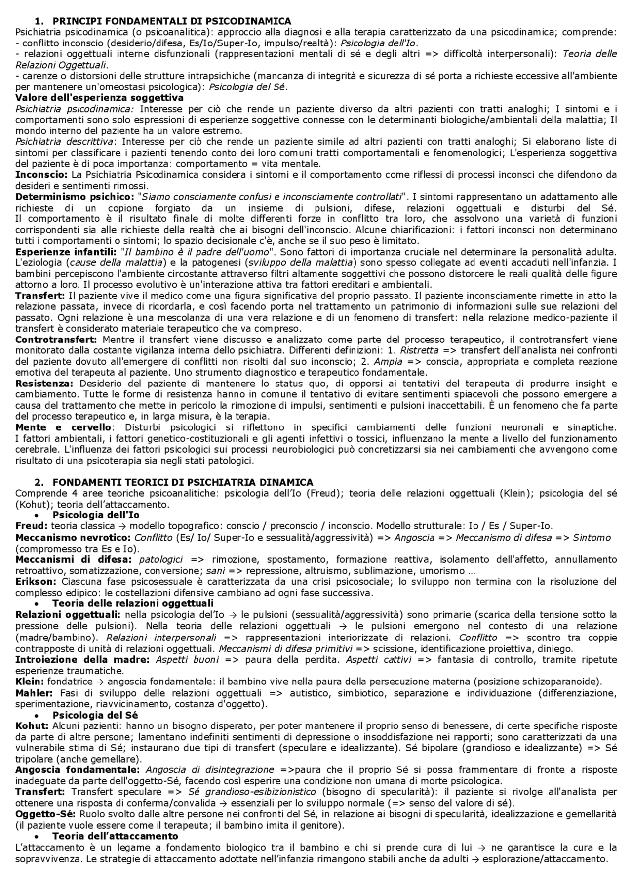 Psichiatria Psicodinamica Gabbard Docsity