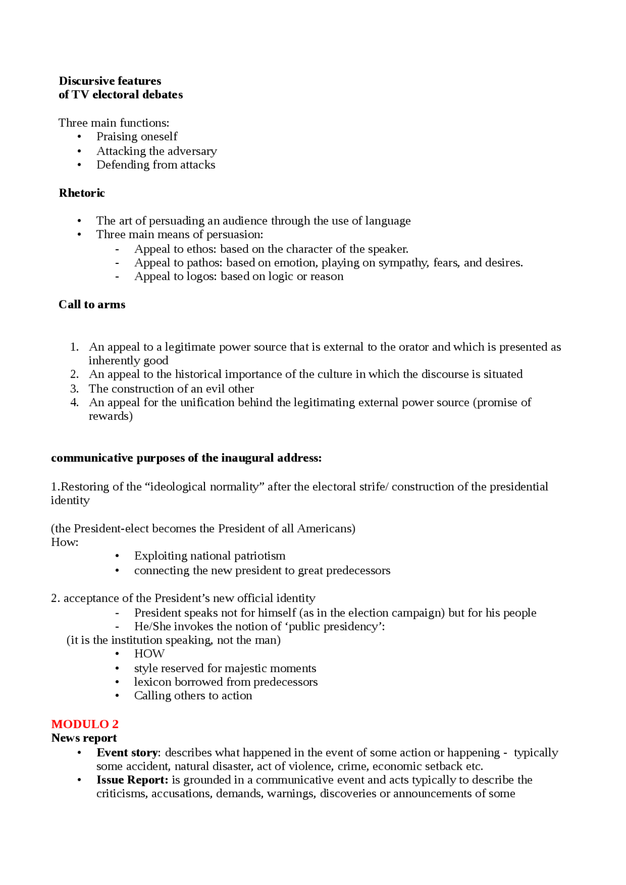 Modulo 2 3 Specialised Discourse In English Docsity