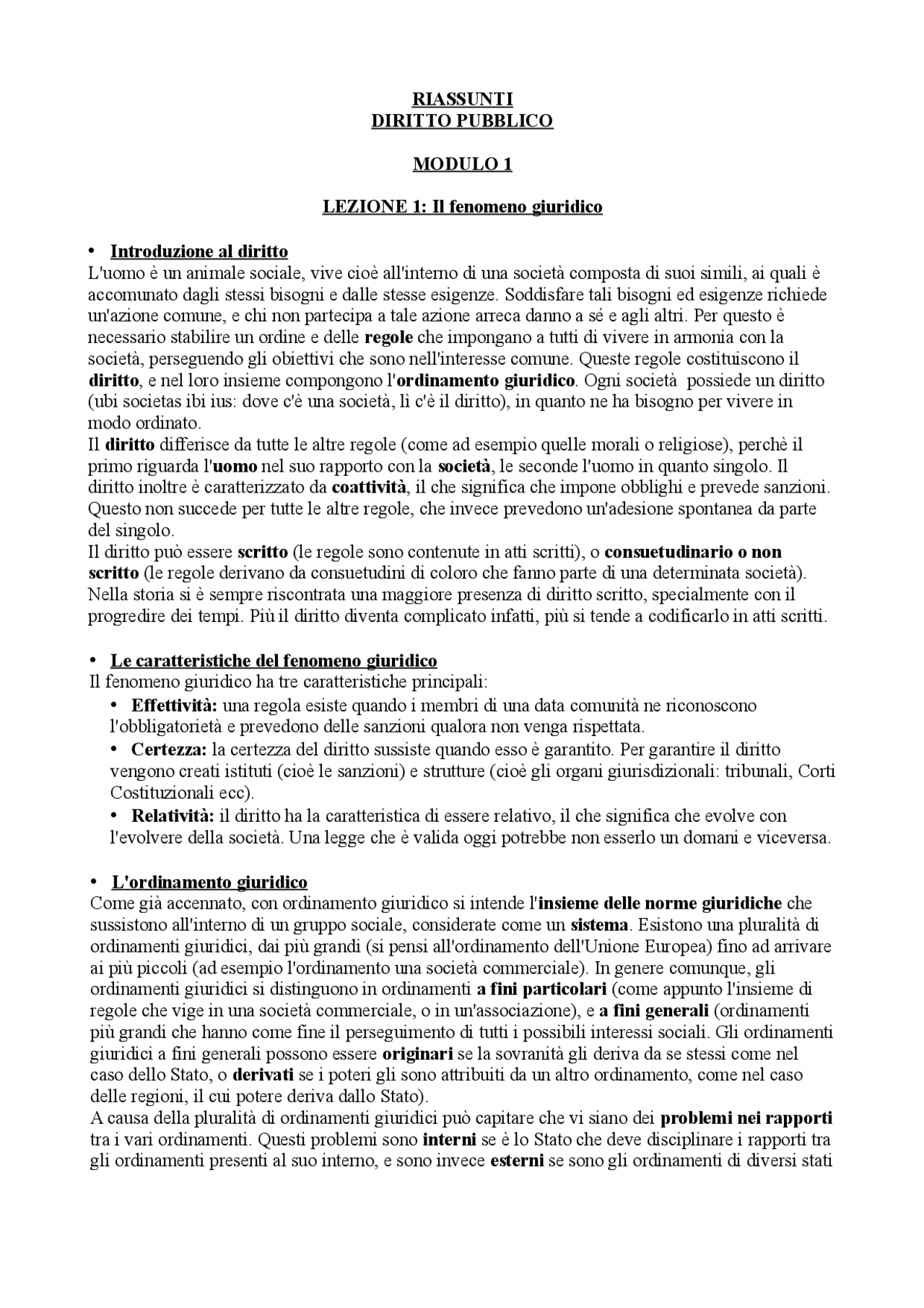 Diritto Pubblico Riassunti Completi Docsity