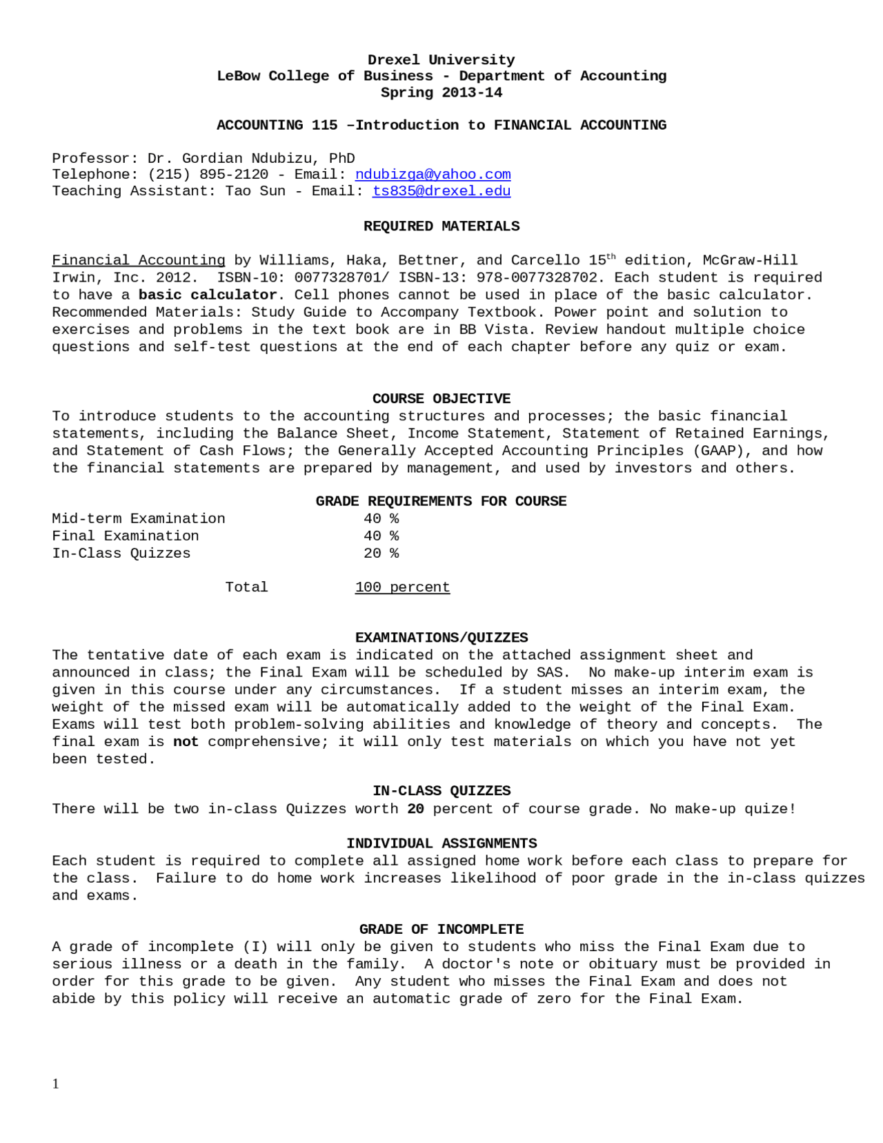 Class Material of Financial Accounting Foundations | ACCT 115 - Docsity