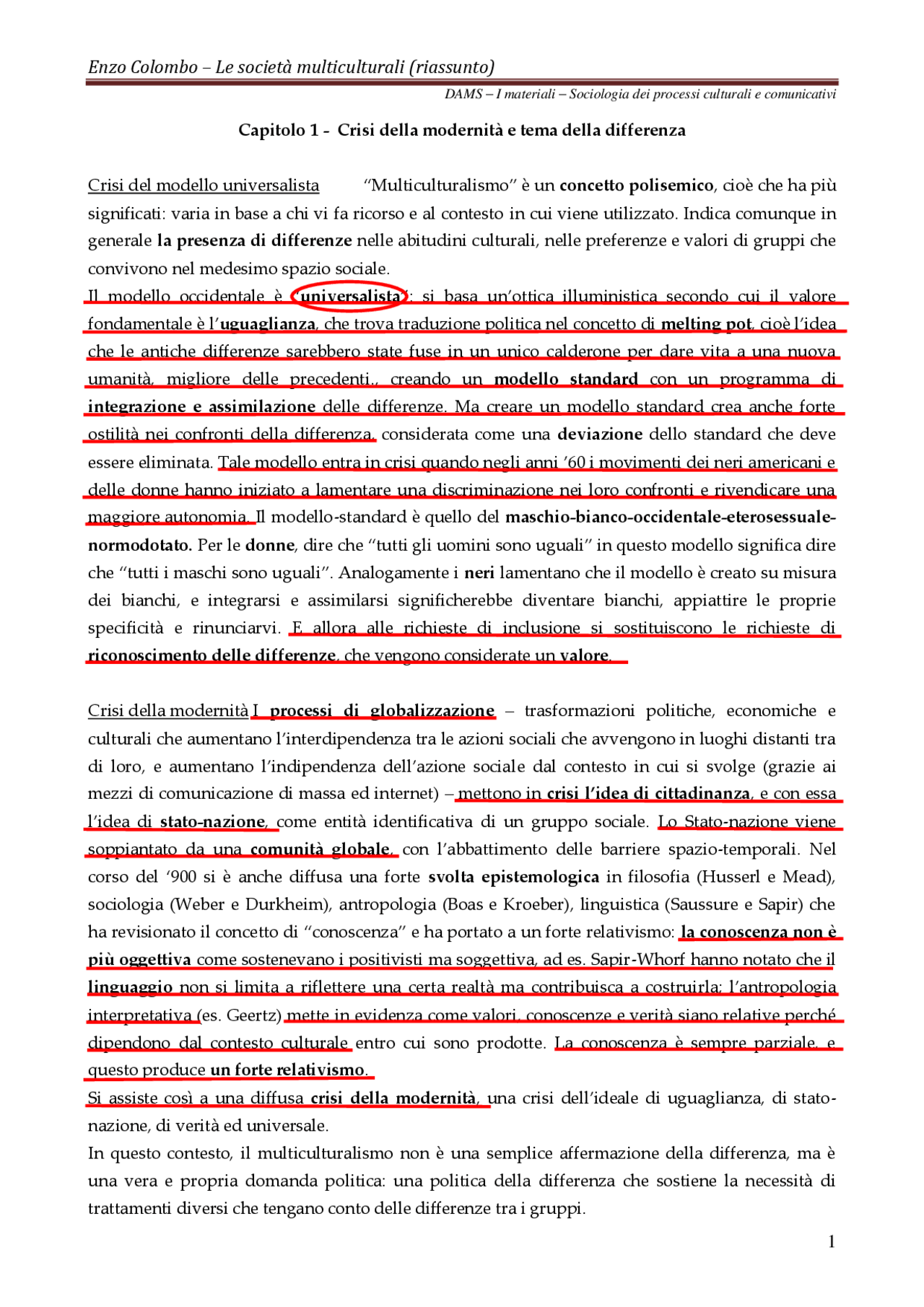 Ecolombo Le Societ脿 Multiculturali Docsity