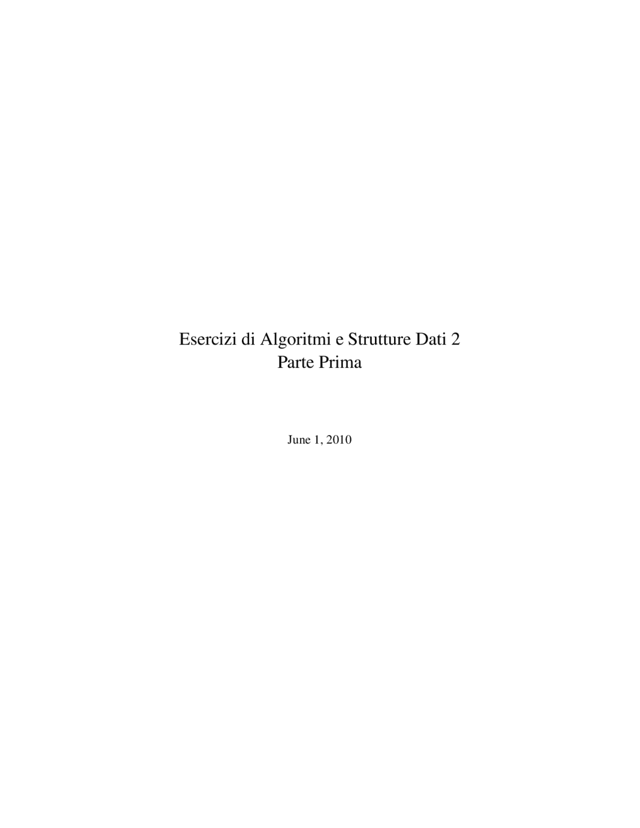 Esercizi Di Algoritmi E Strutture Dati Docsity