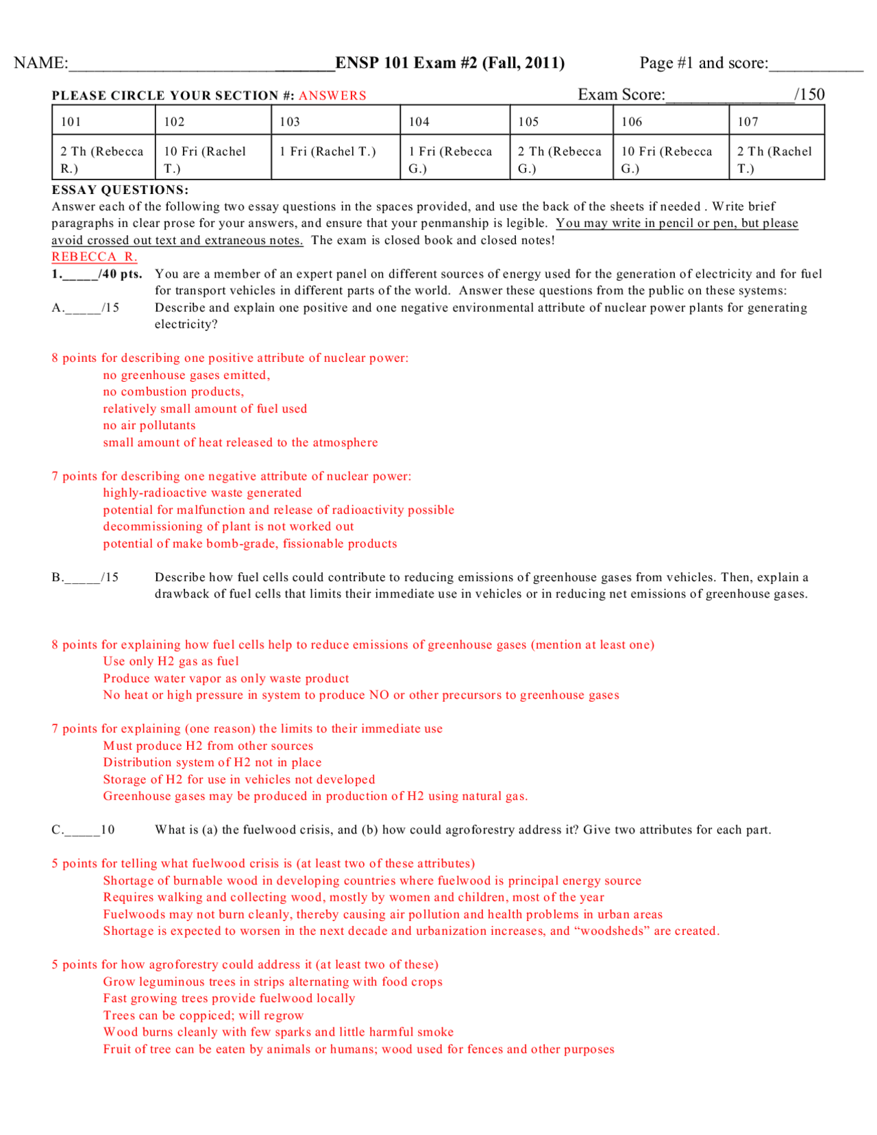 Solved Exam 2 Introduction To Environmental Sciences Ensp 101 Docsity