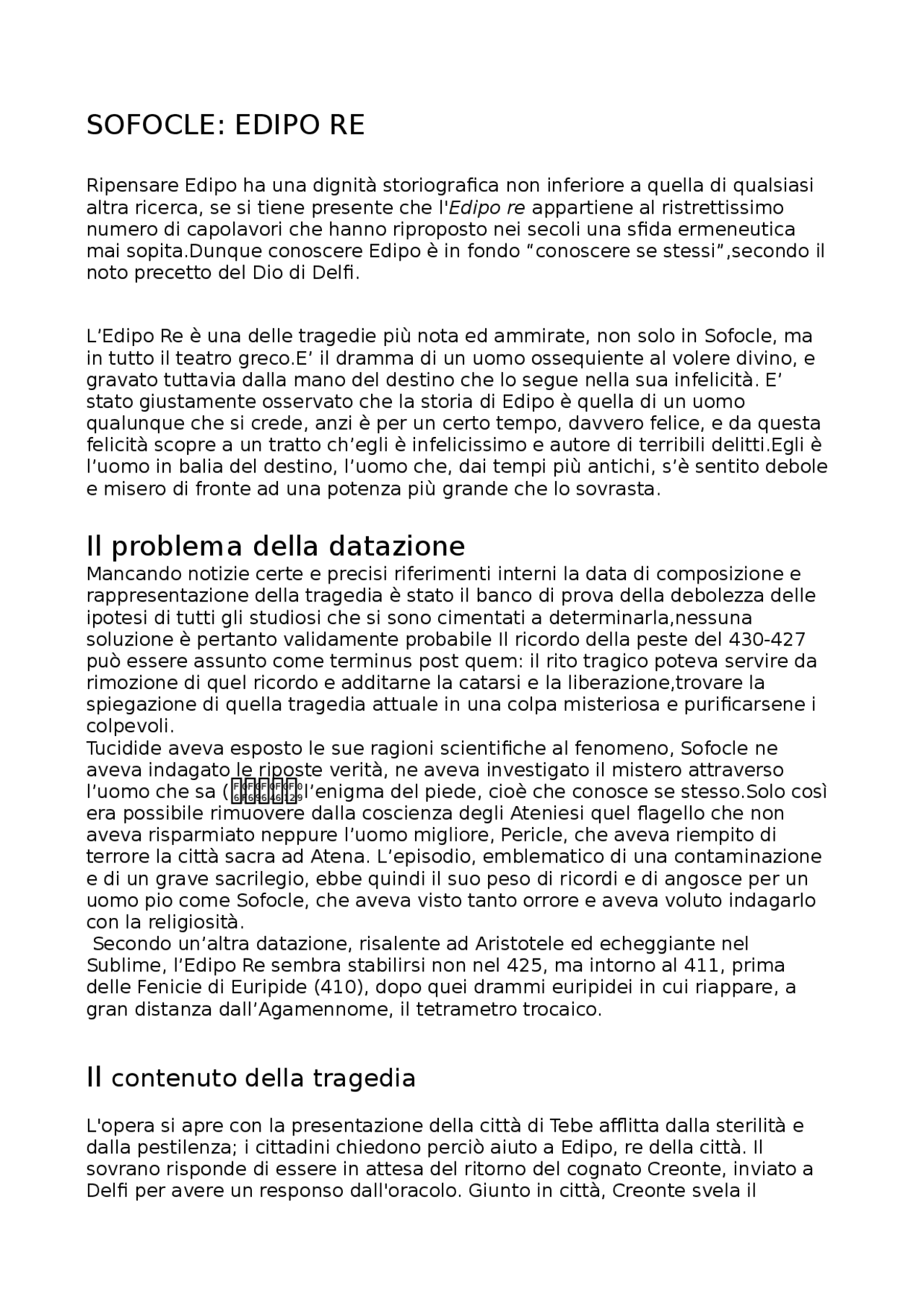 EDIPO RE - SOFOCLE - Docsity