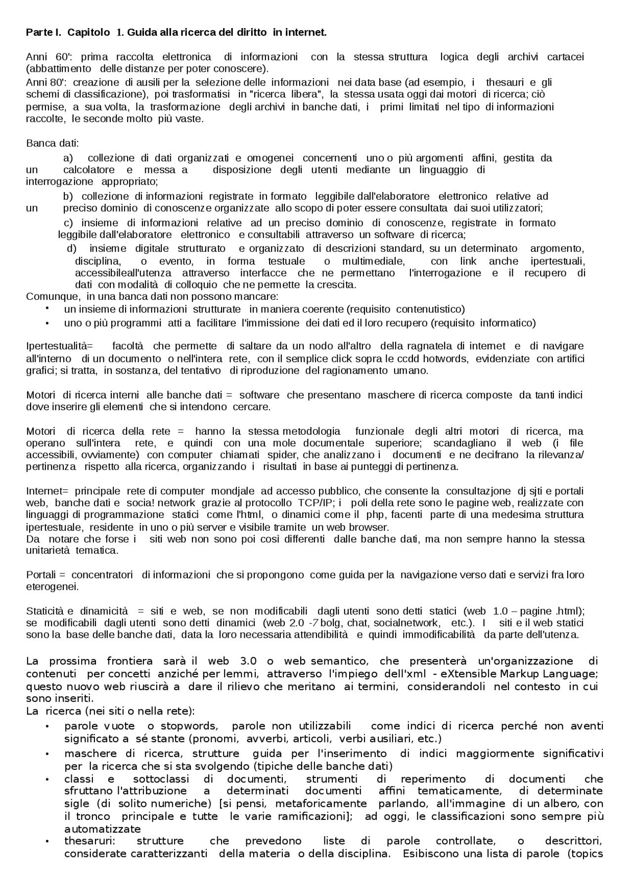 Informatica Giuridica Docsity