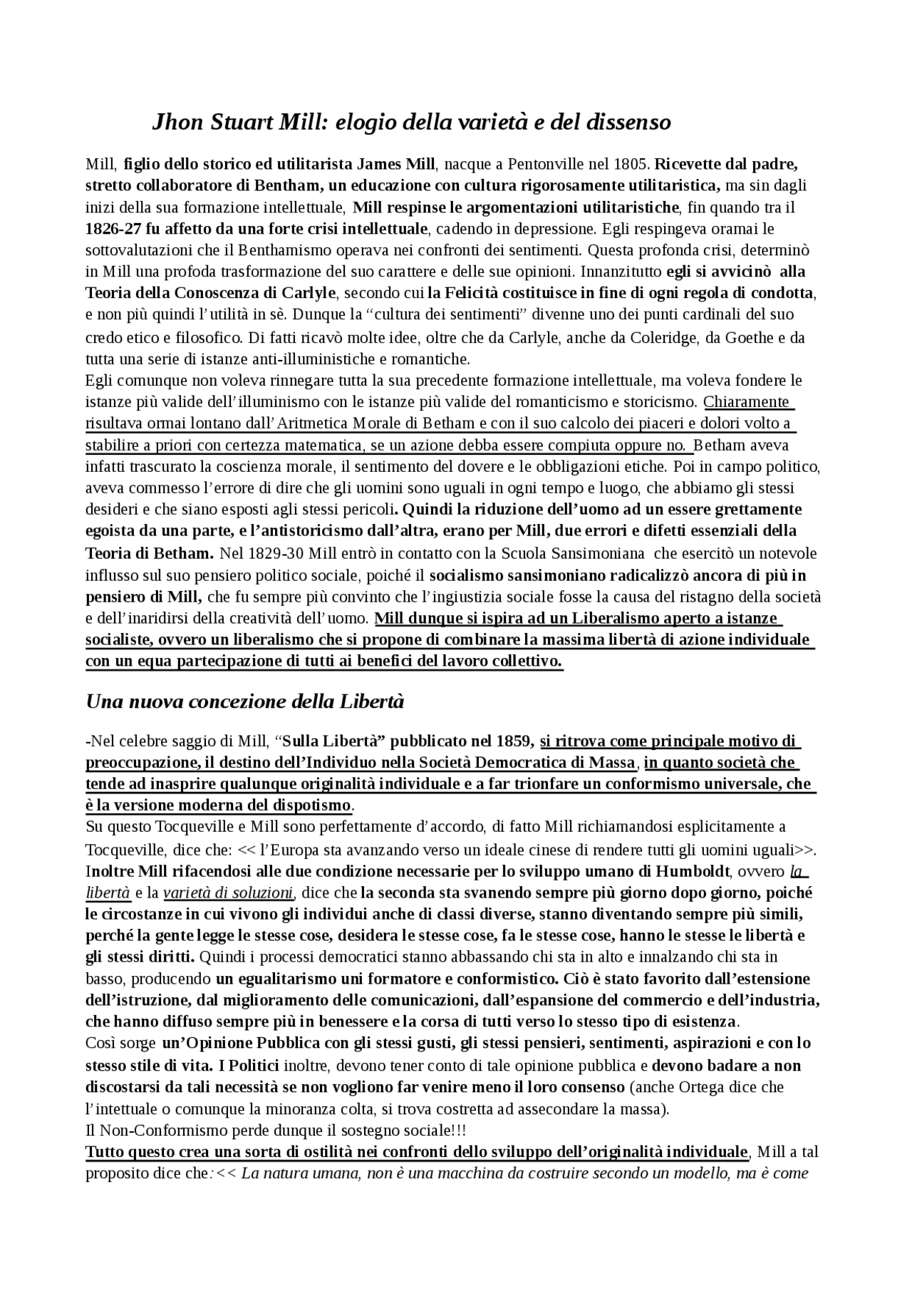 Jhon Stuart Mill Docsity