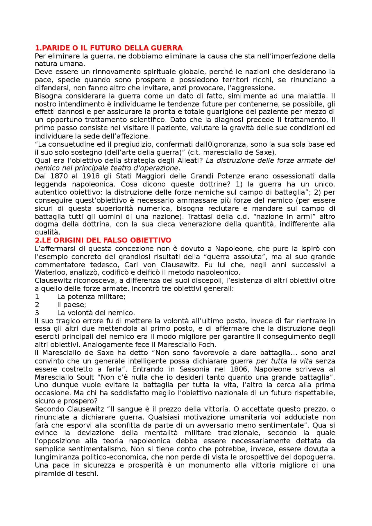 PARIDE O IL FUTURO DELLA GUERRA - Basil Liddell Hart - Docsity