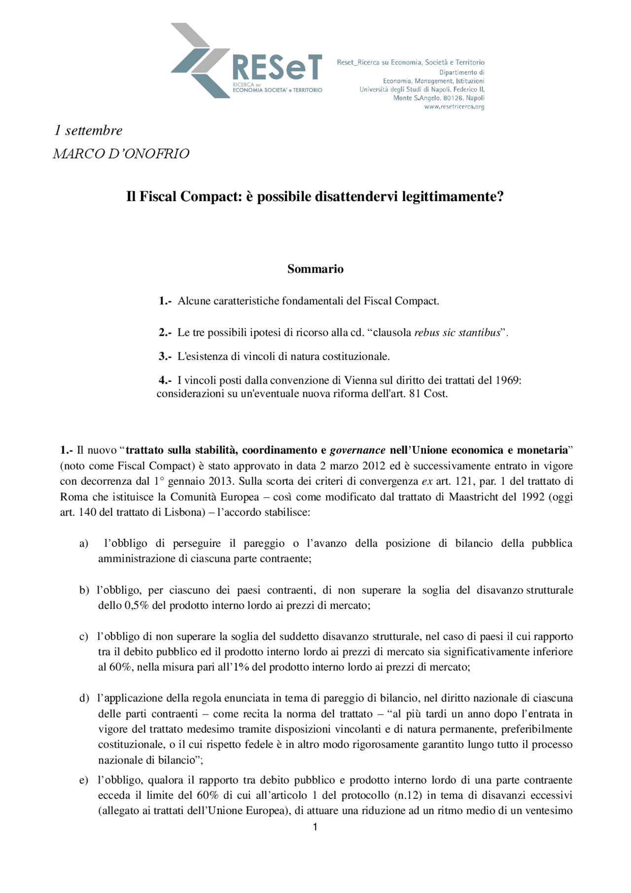 Il Fiscal Compact - Docsity