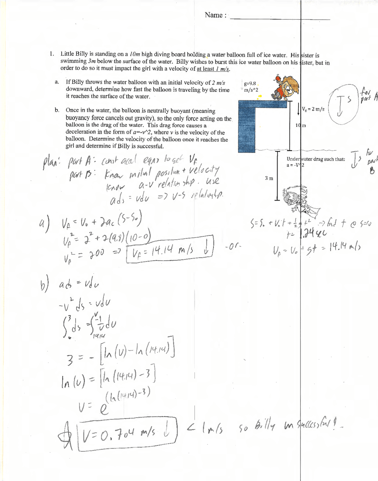 Midterm Problems With Solutions Dynamics Enes 221 Docsity