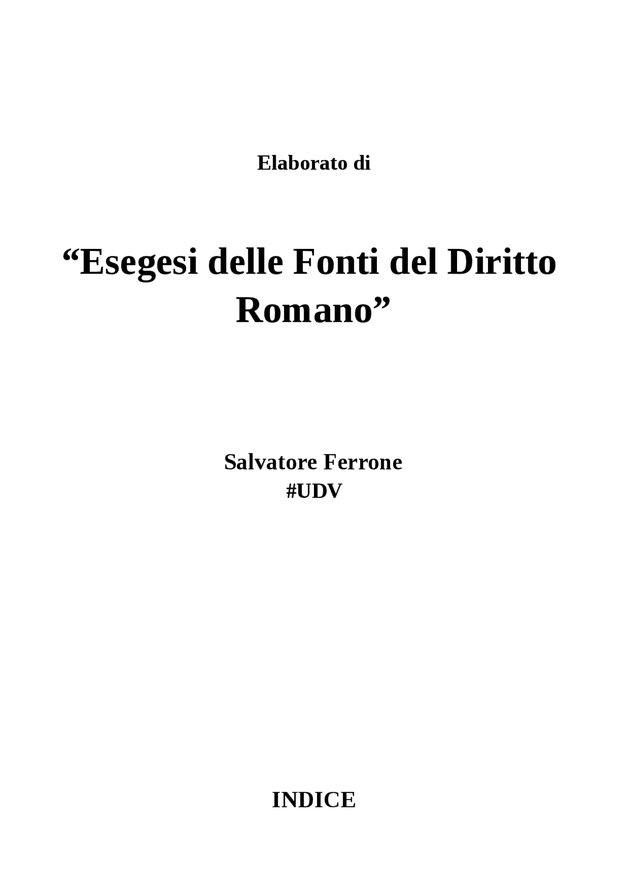Esegesi Delle Fonti Del Diritto Romano Parte Prima Prof Sacchi Docsity