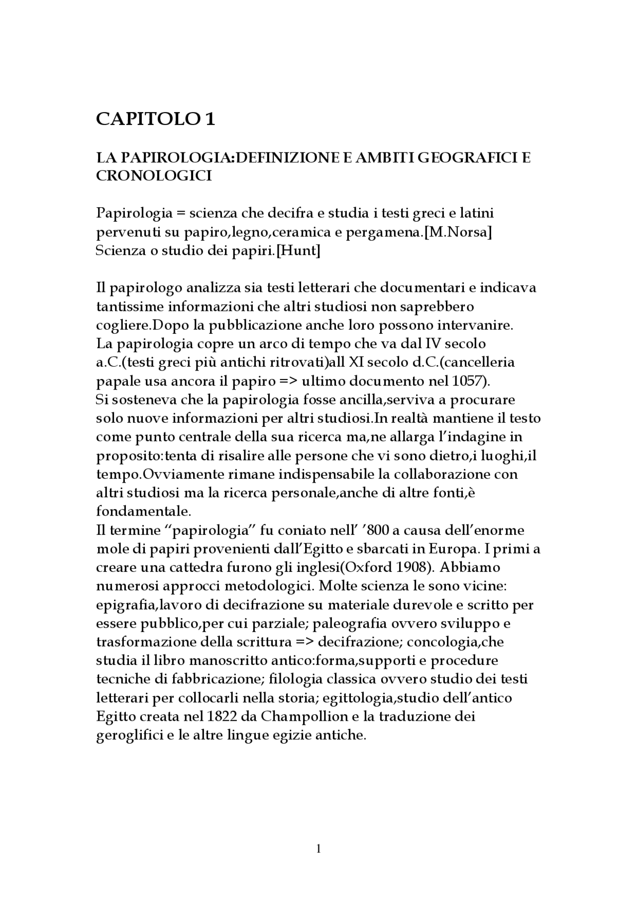 Riassunto Introduzione Alla Papirologia Capasso Docsity