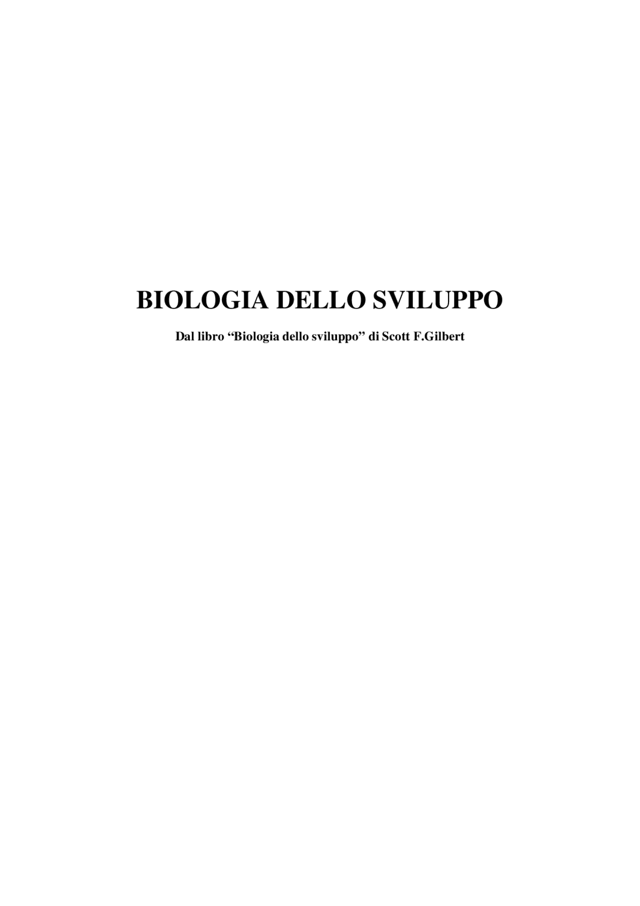 Riassunto Biologia Dello Sviluppo Scott Docsity