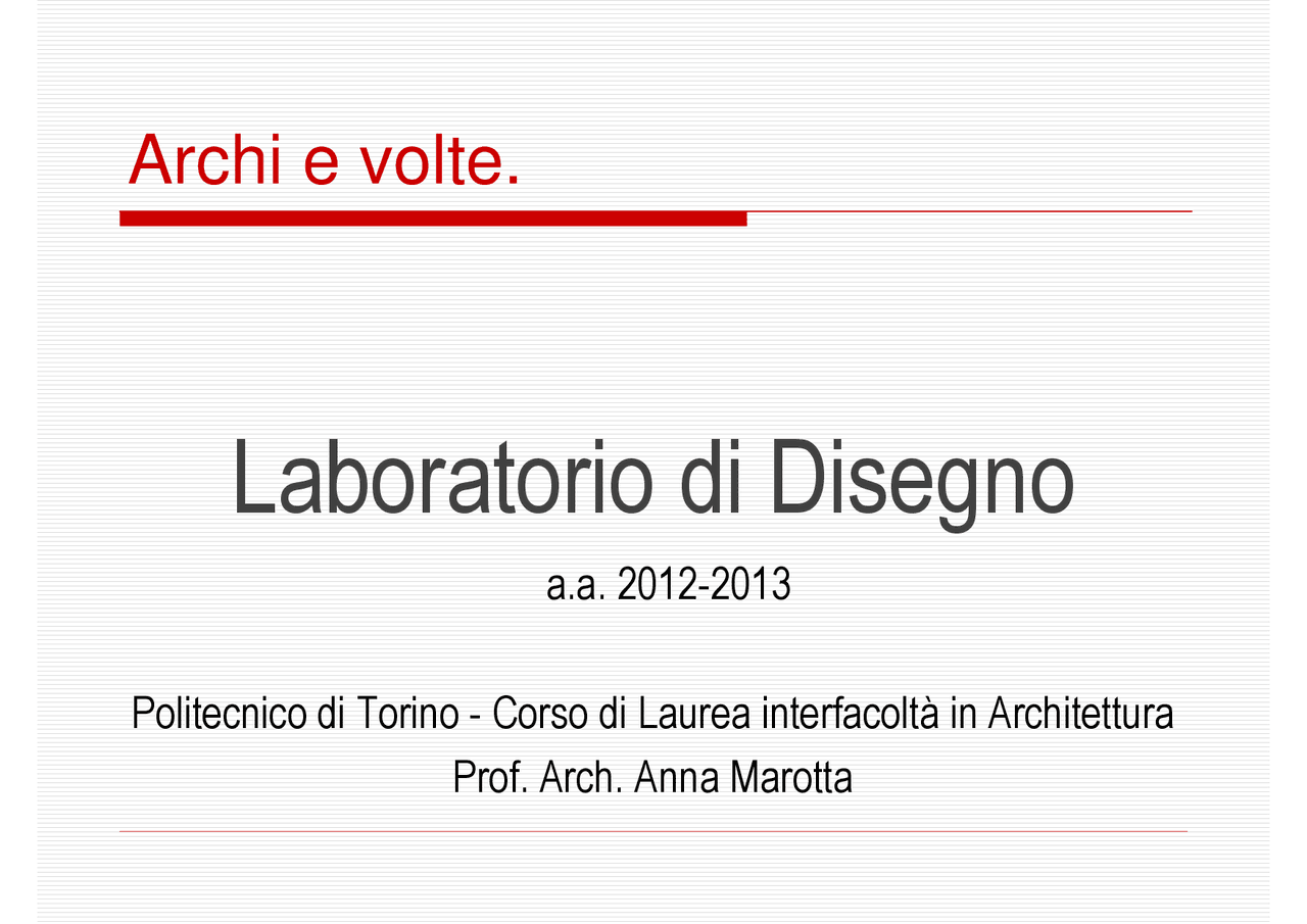 Archi e volte - Docsity