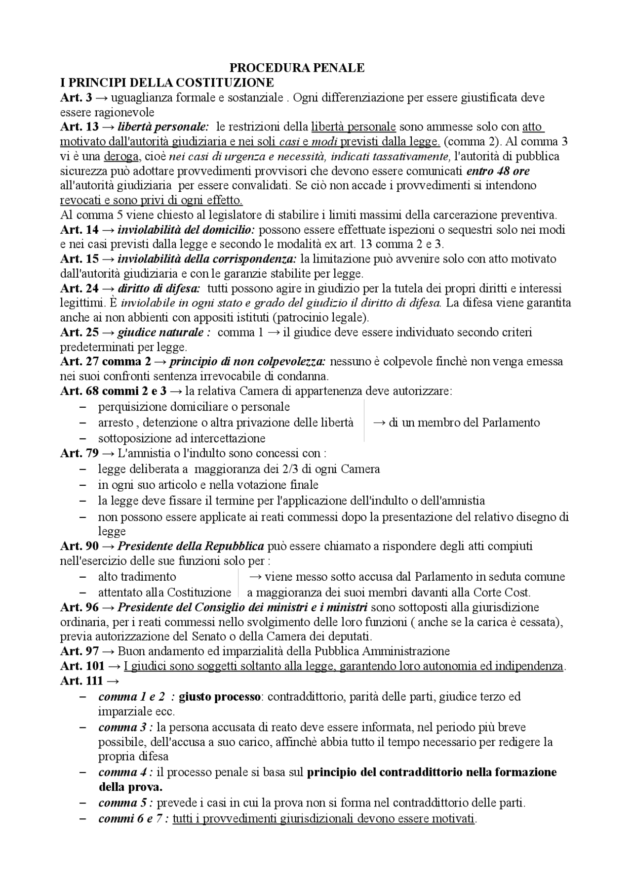 Rissunto Conso Grevi Procedura Penale Docsity