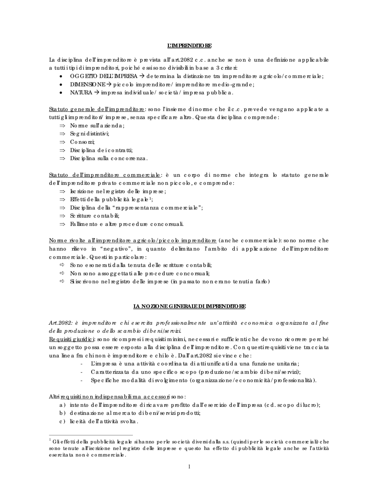 Schemi Diritto Commerciale I Parte 1 Docsity