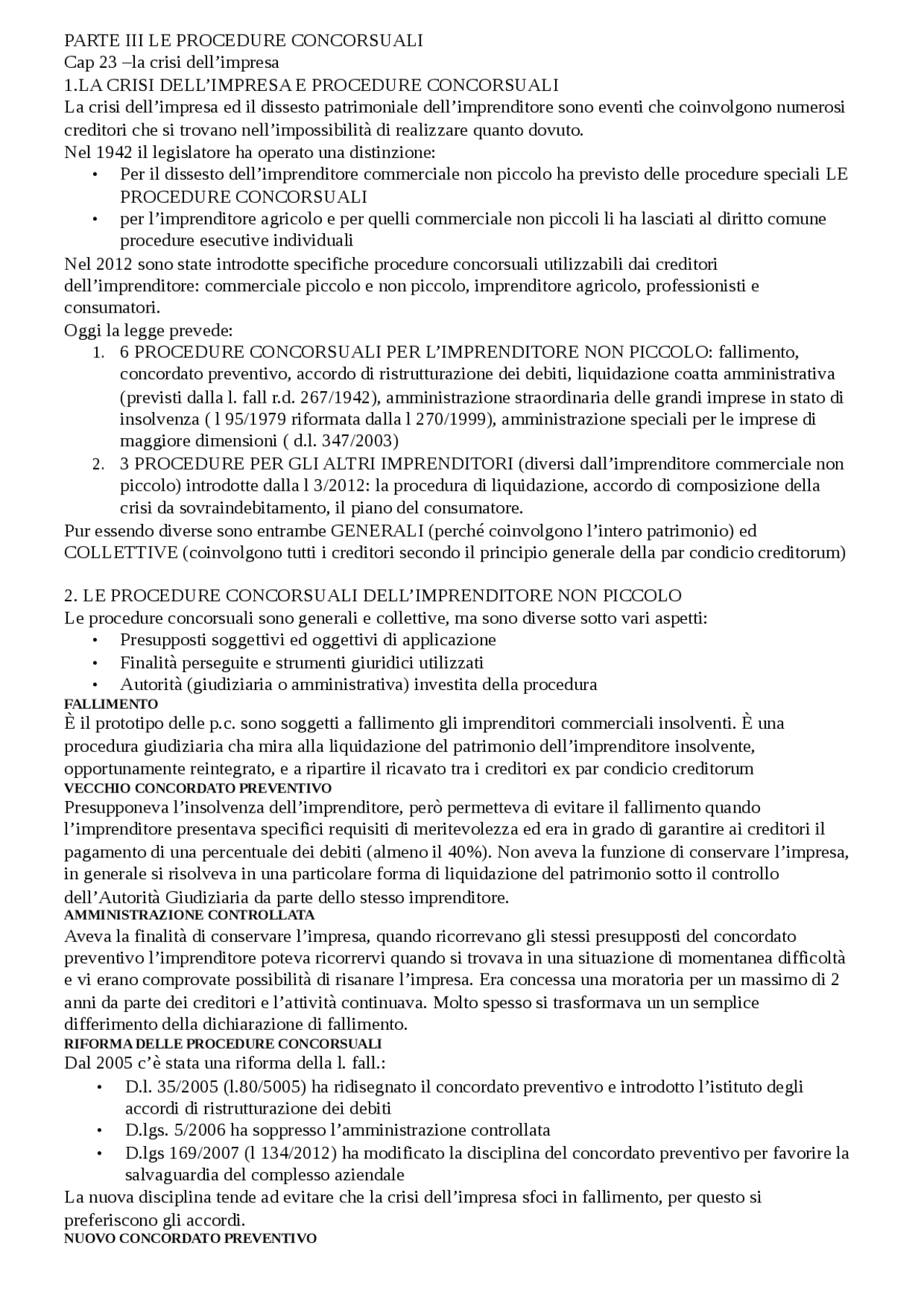 Campobasso Volume 3 Parte Iii Le Procedure Concorsuali Docsity