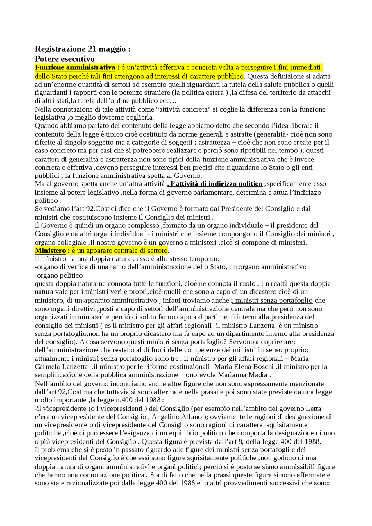 Potere Esecutivo Riassunto Martinez Docsity