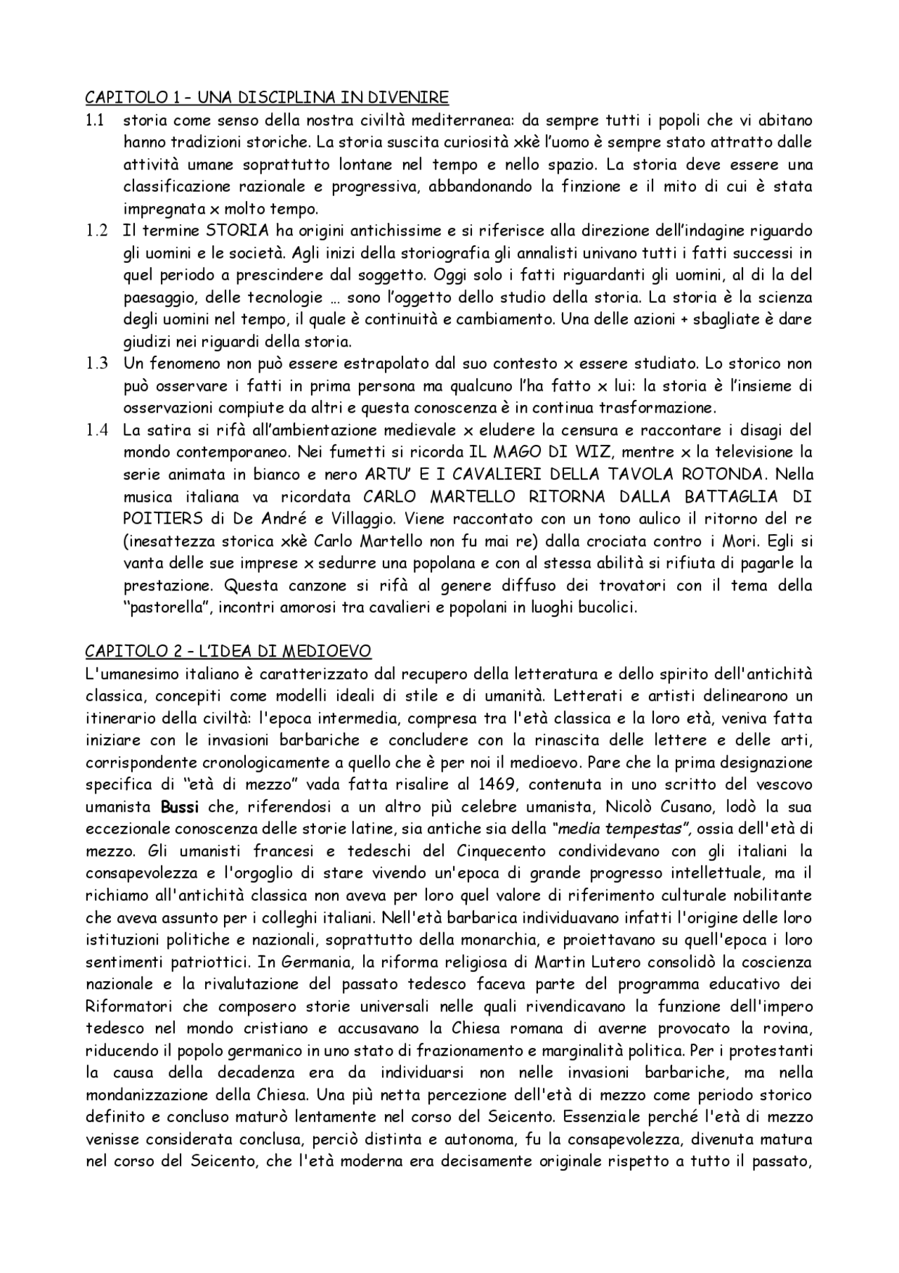 Riassunto Squarci Nel Medioevo Docsity