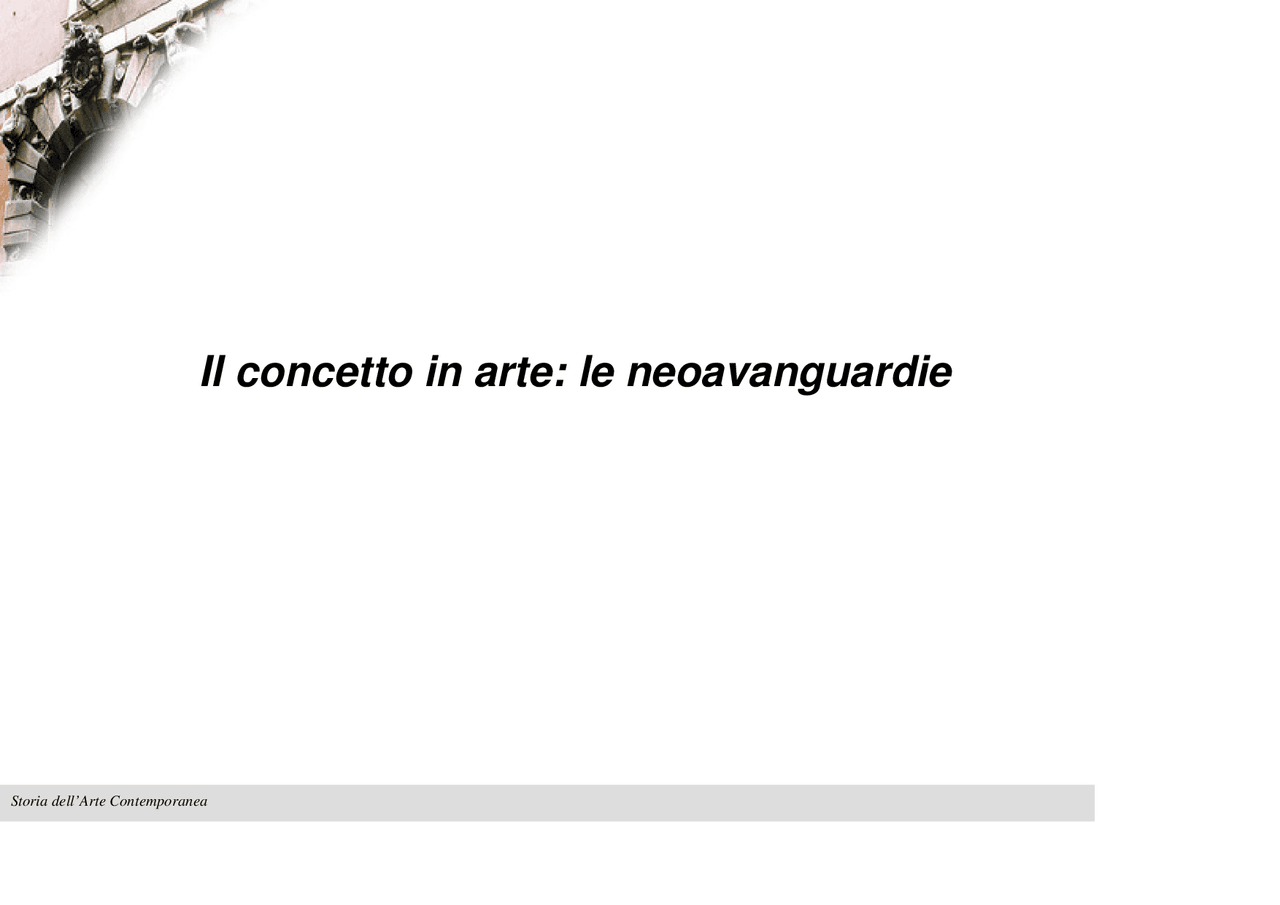 Neoavanguardie Docsity