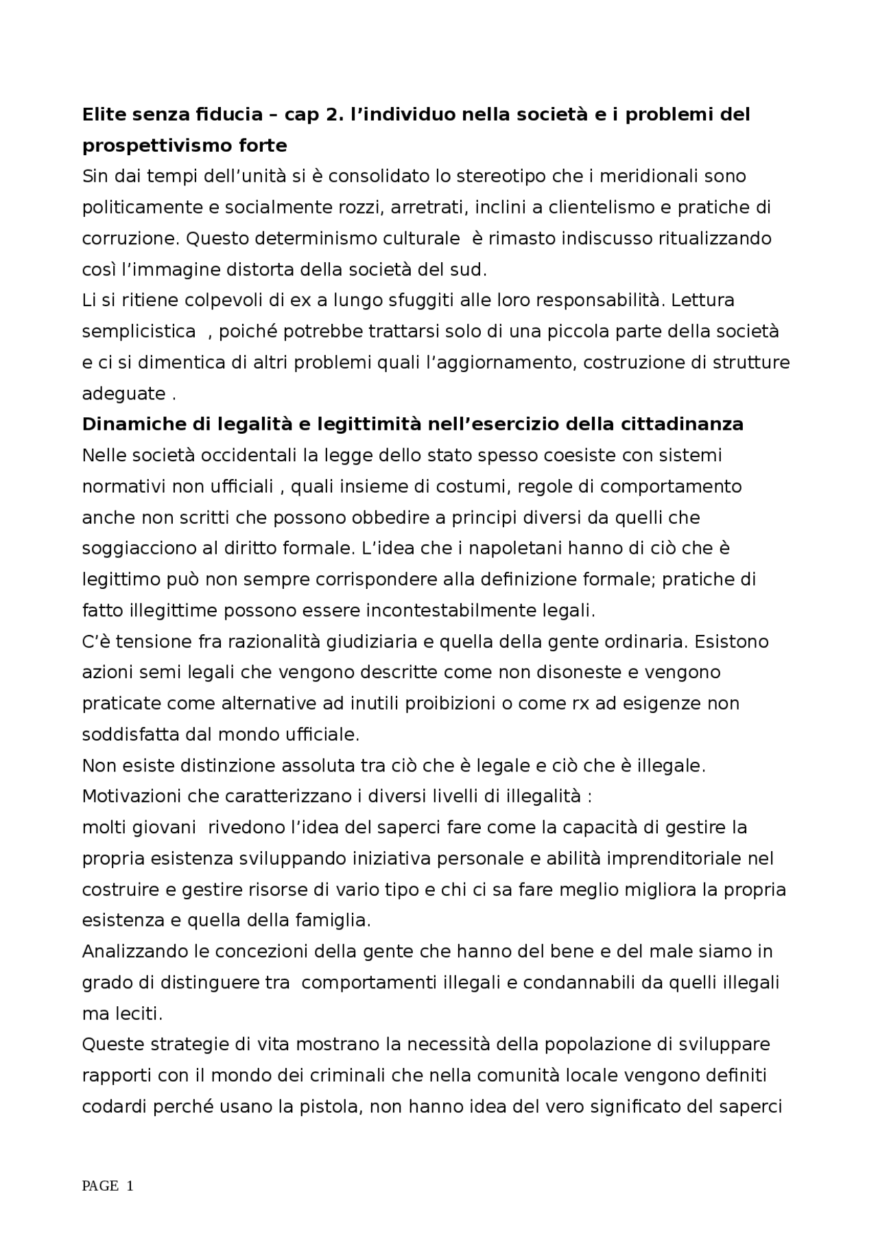 Riassunto Elite Senza Fiducia Italo Docsity