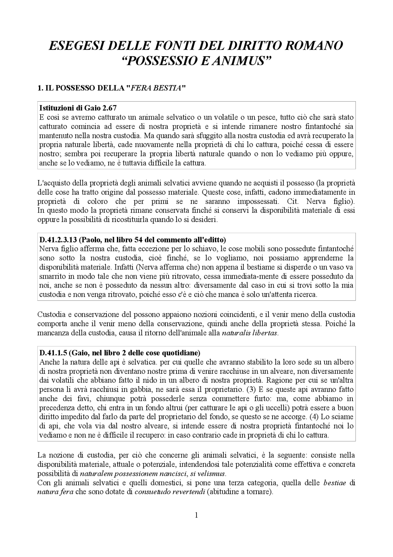 Riassunto Esegesi Delle Fonti Del Diritto Romano Docsity