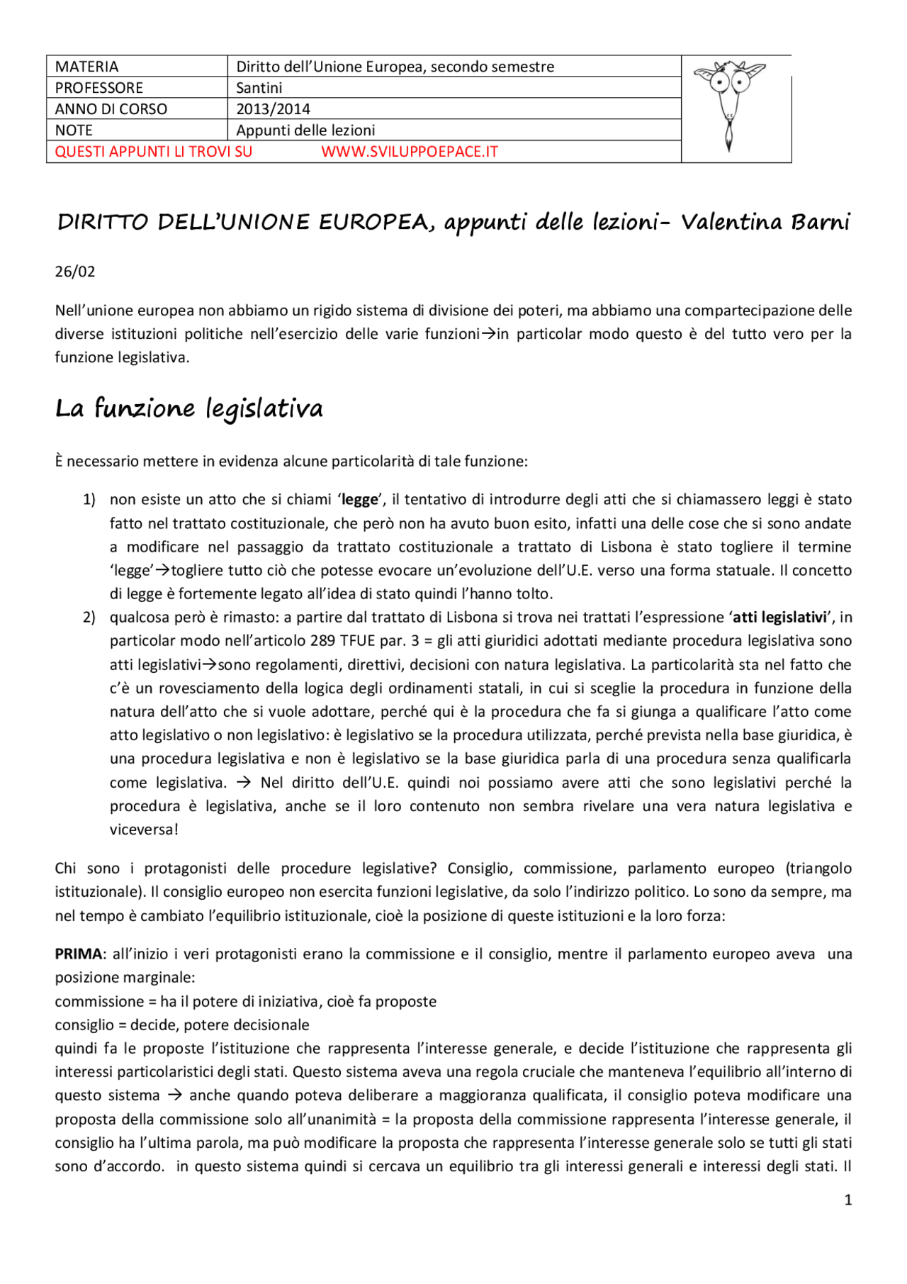 Diritto Dellue Ii Semestre Prof Santini Docsity