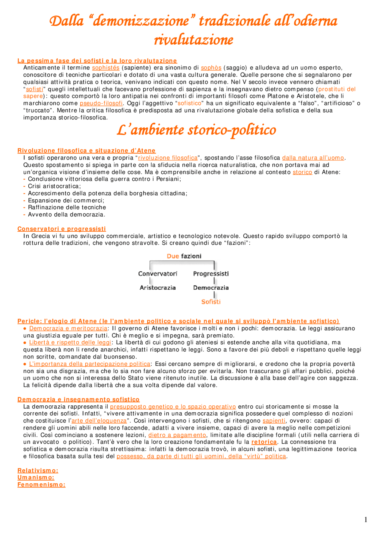 Sofisti Riassunto Manualistico Docsity