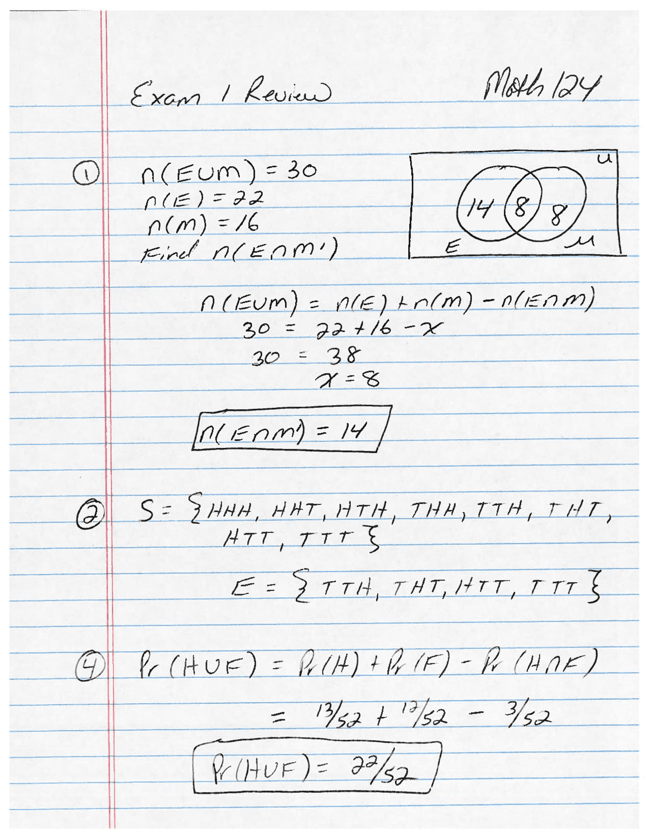 14 Solved Questions On Finite Mathematics Exam 1 Review Math 124