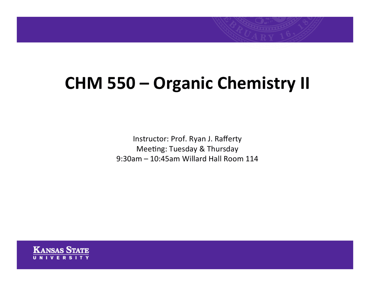 Synthetic Organic Chemistry Application Chm 550 Docsity