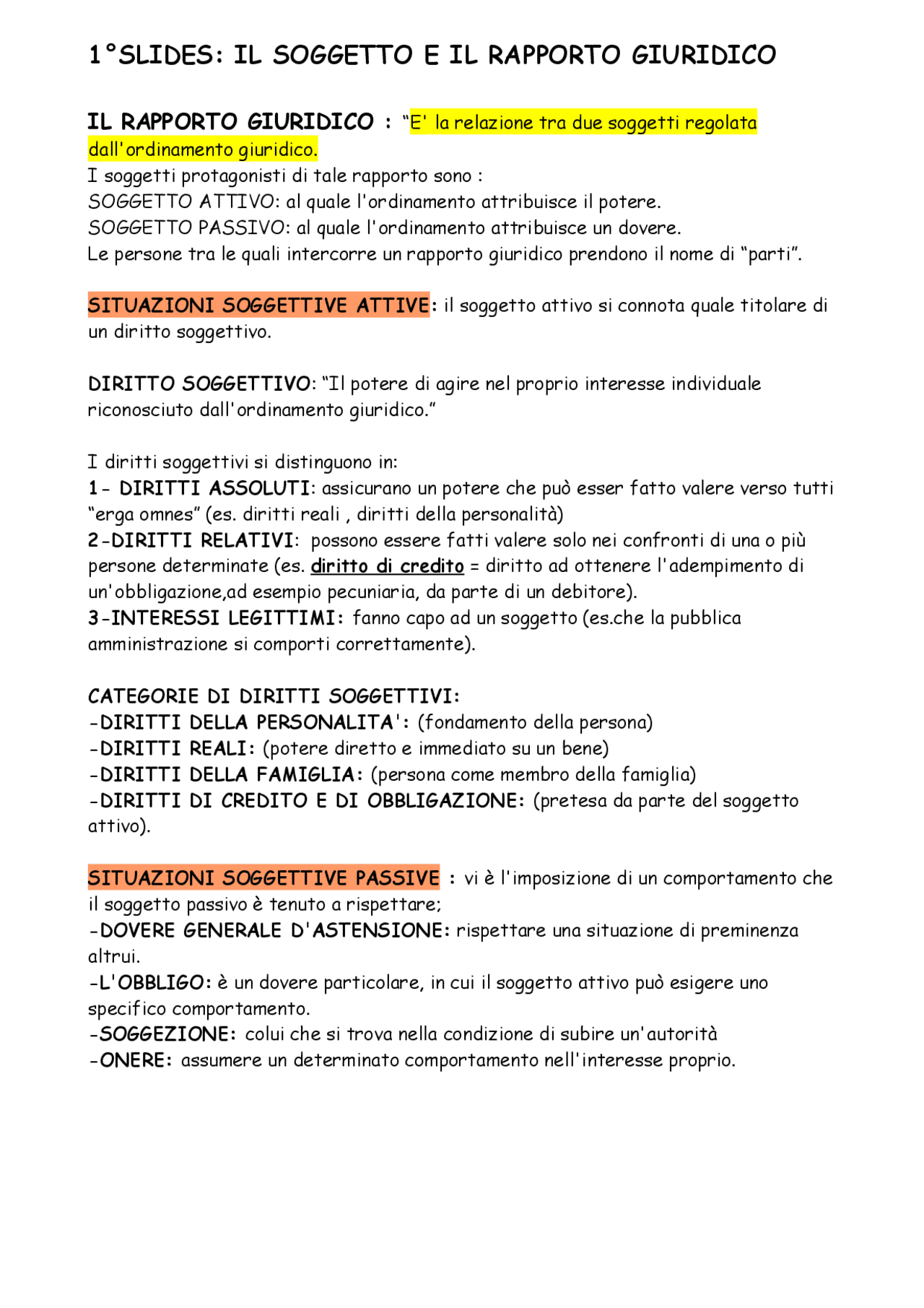 Riassunto Completo Di Diritto Privato Sintesi Del Corso Di Diritto