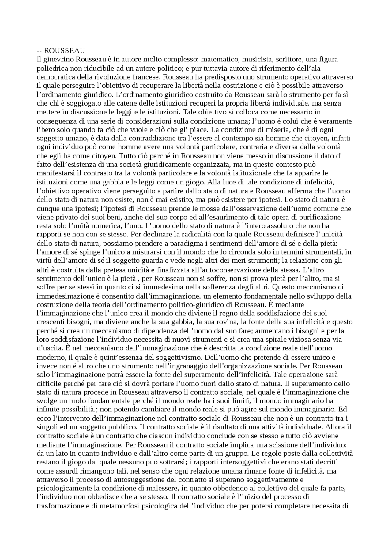 Jean Jacques Rousseau Docsity