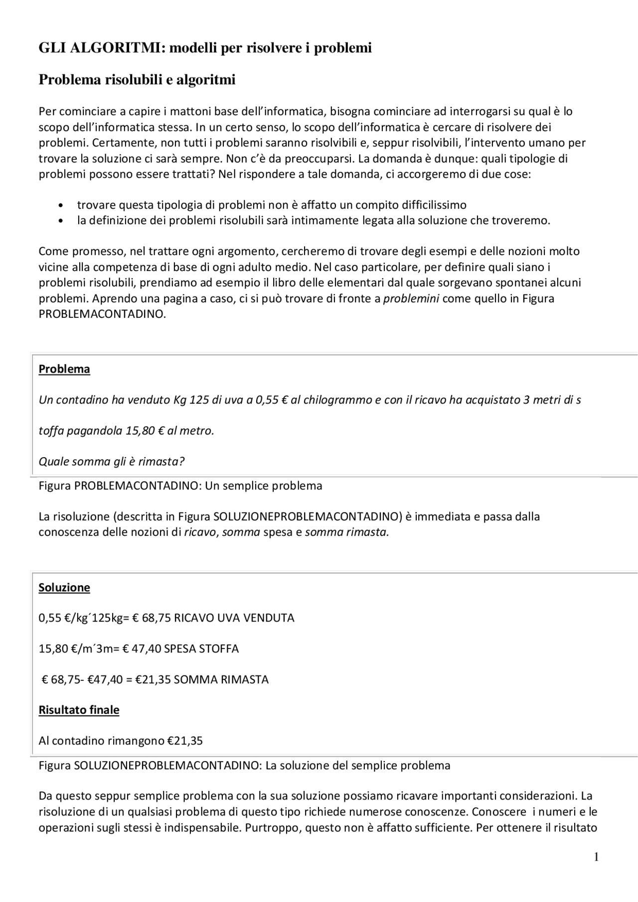 Riassunti Informatica 1 Docsity