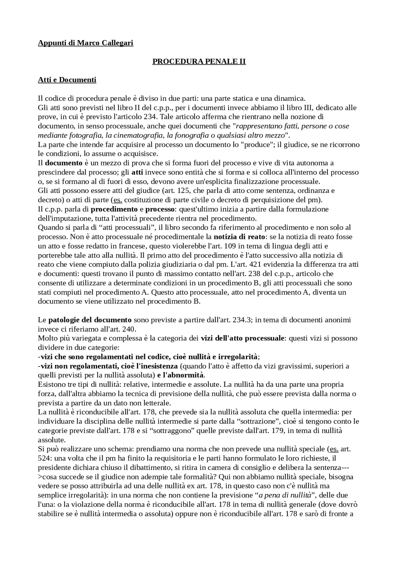 Appunti Di Diritto Processuale Penale Ii Docsity