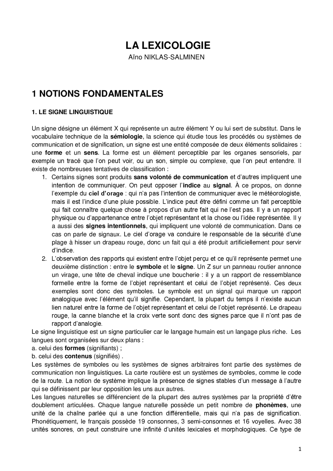 La Lexicologie Docsity