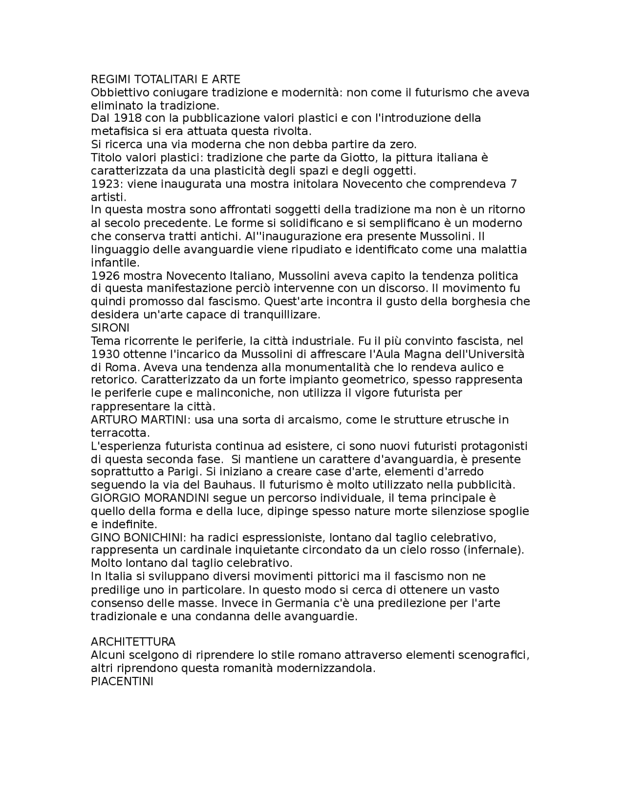 Appunti Sullarte Dei Regimi Totalitari Docsity