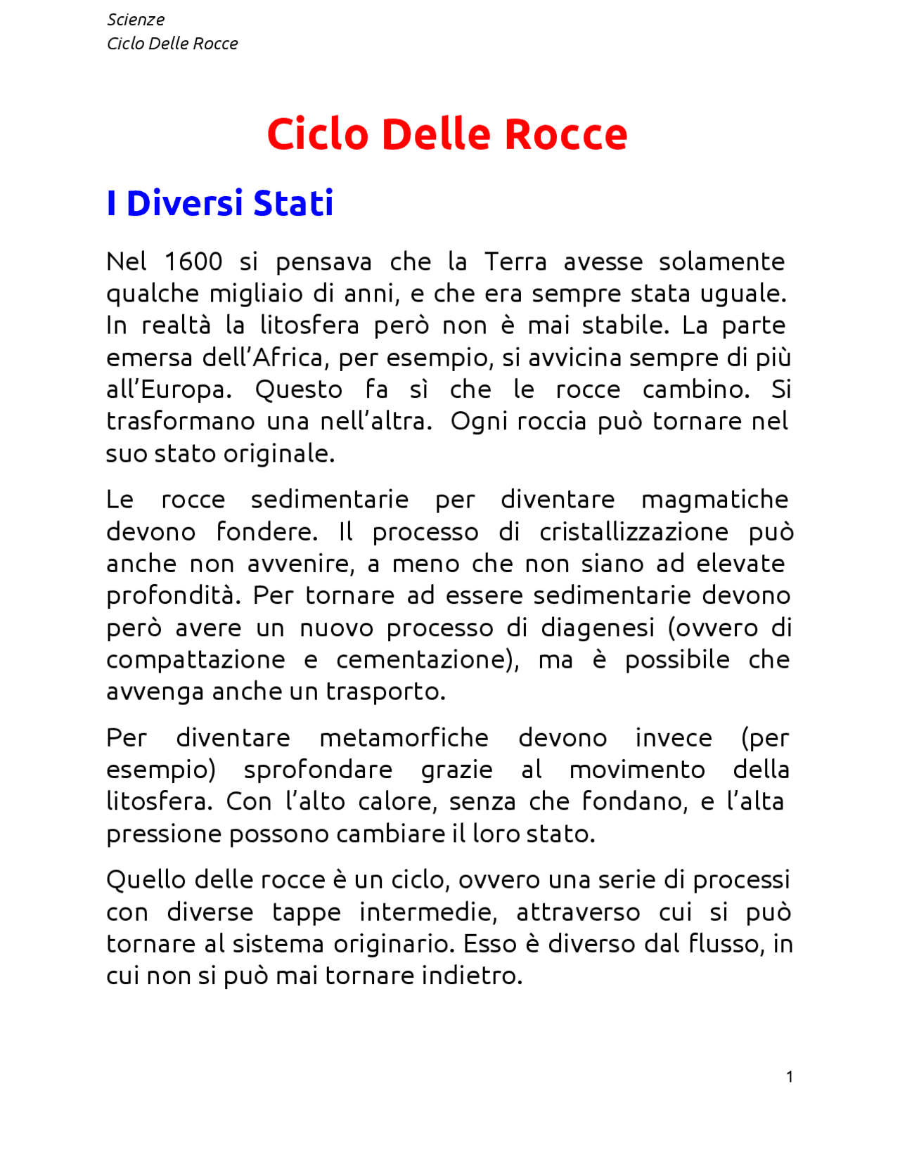 Appunti Sul Ciclo Delle Rocce Docsity