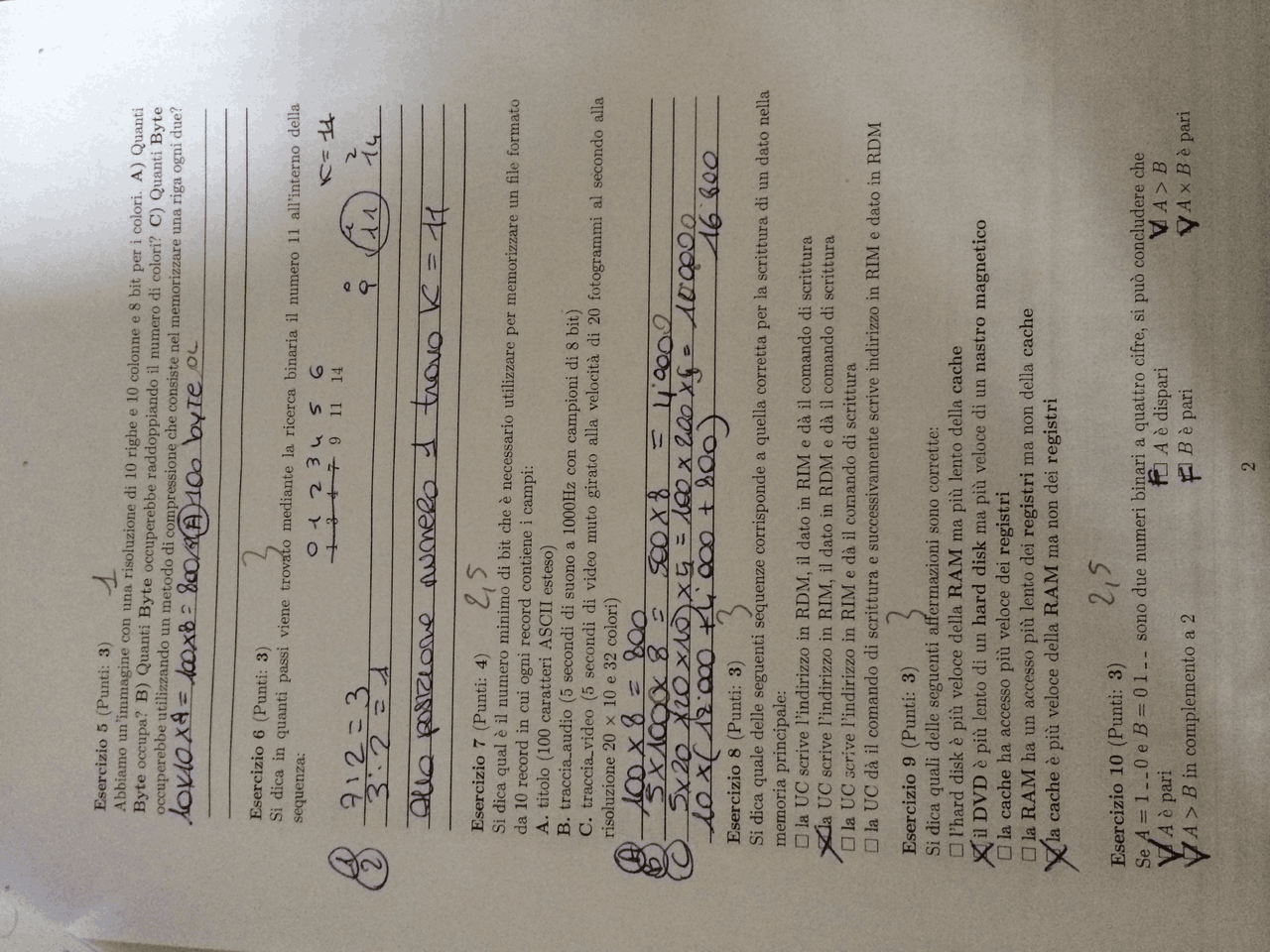 Prova Desame Informatica Generale Docsity