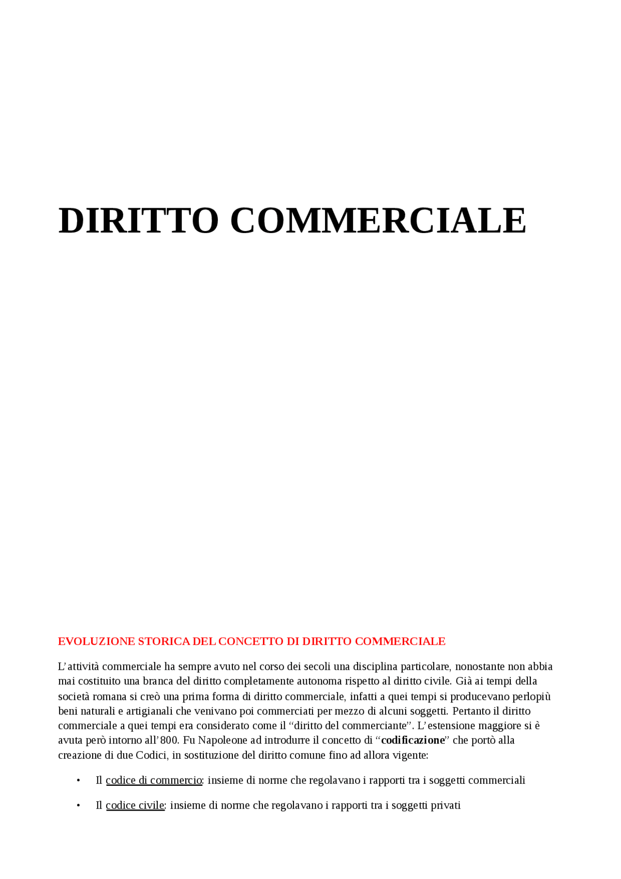 Riassunto Diritto Commerciale Libro Appunti Docsity