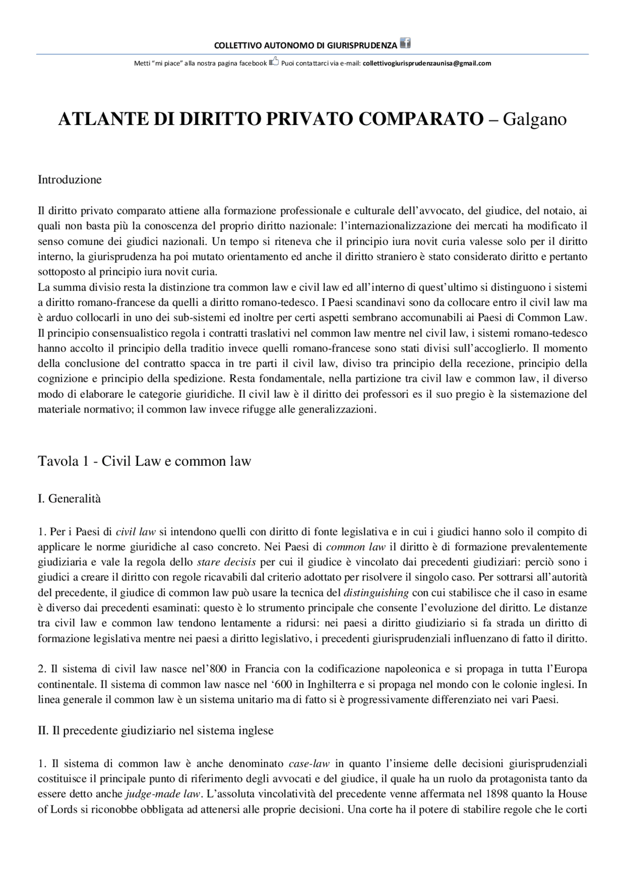 ATLANTE DI DIRITTO PRIVATO COMPARATO - Docsity