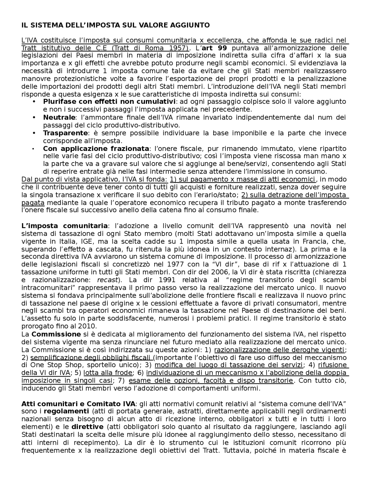 Riassunto Iva Docsity