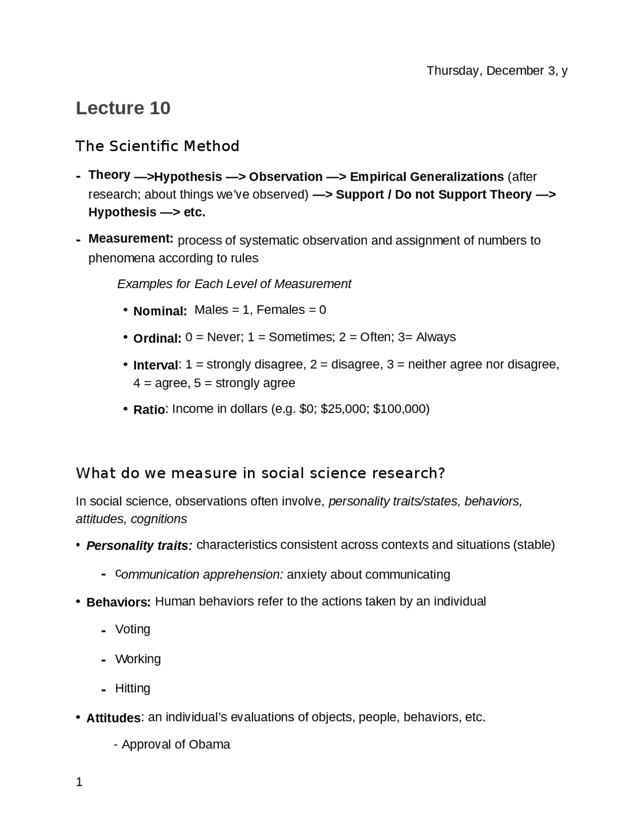 Scientific Method Lecture 10 Exam 1 Com 300 Docsity