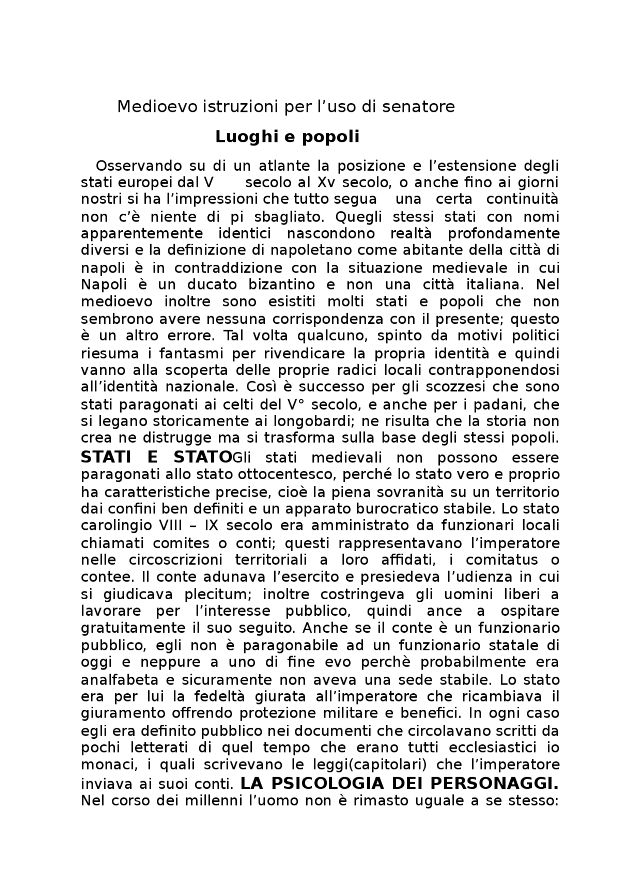Medioevo Istruzioni Per Luso Docsity