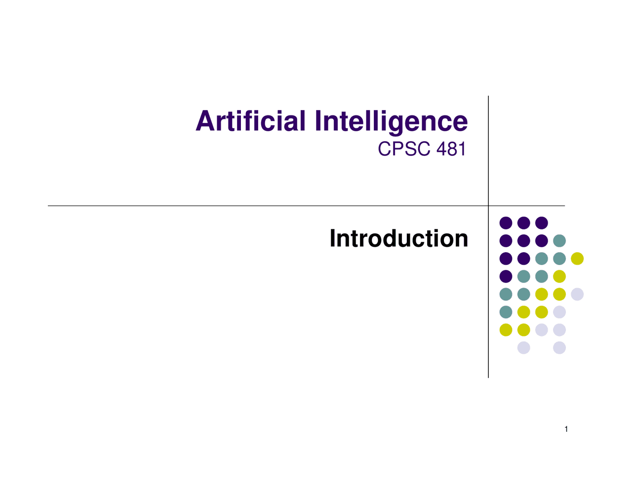 Lecture Notes On What Is Intelligence Artificial Intelligence Cpsc